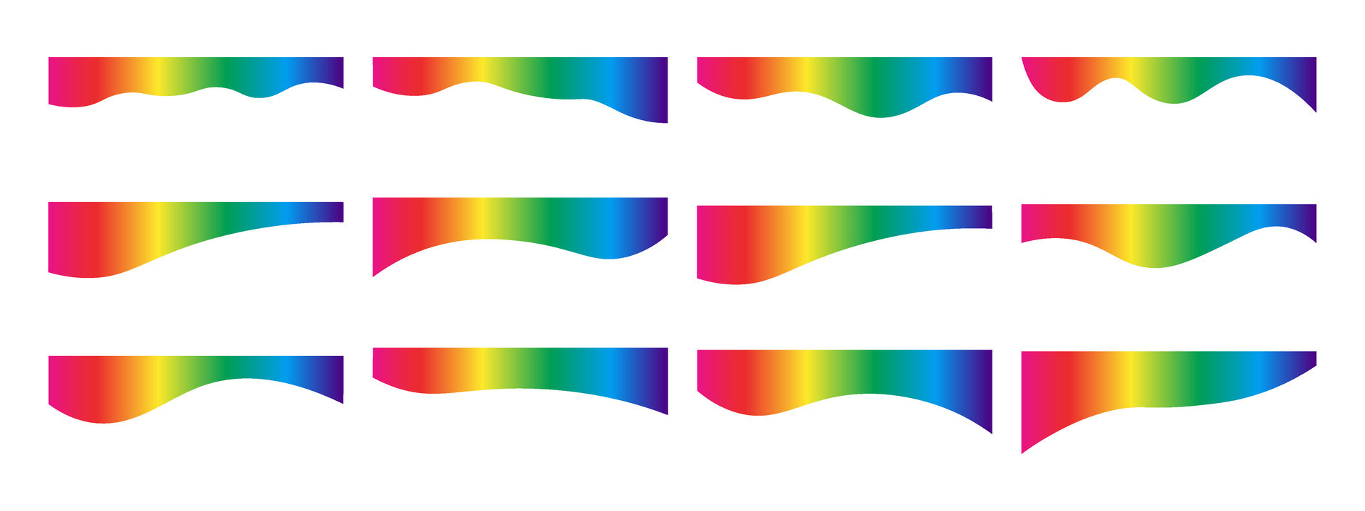Collection Of Dividers Shape Templates Modern Separator Header For Website And App Curve Lines