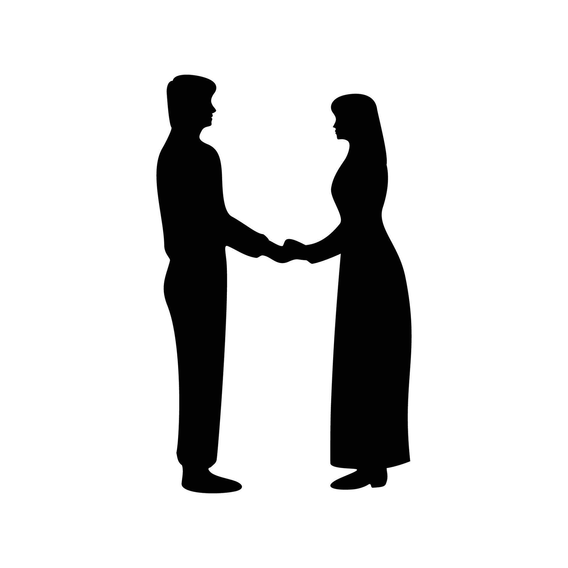 Couple Silhouette Design Happy Man And Woman Hug Together Romance Sign And Symbol 46448177