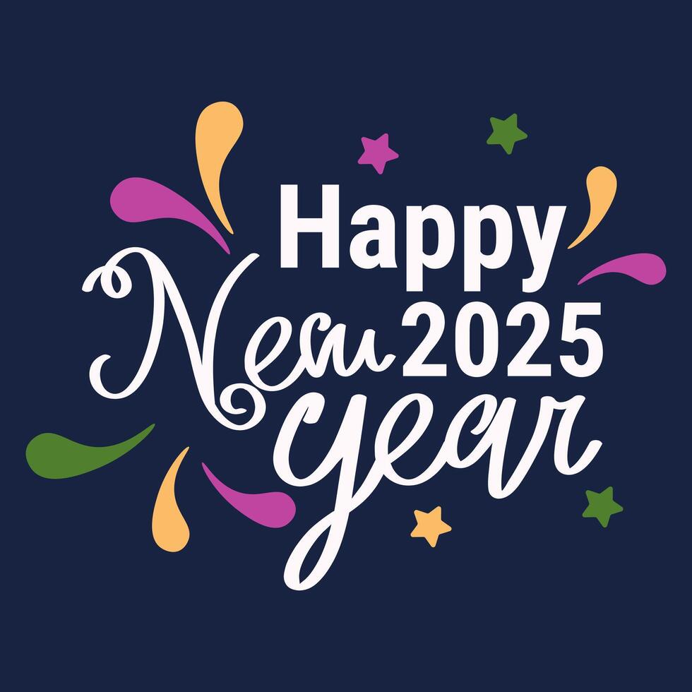 Happy New Year 2025. Greeting Card 46448500 Vector Art at Vecteezy