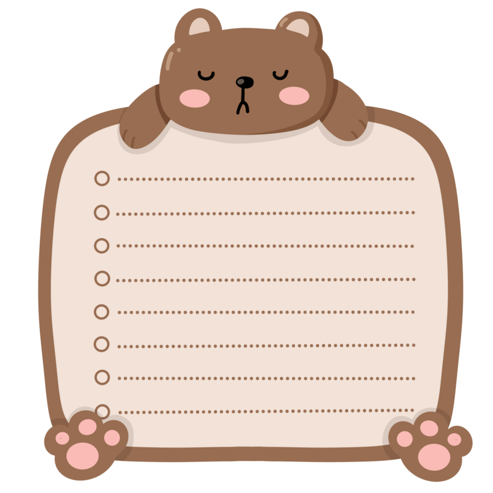 bear note paper 46448660 PNG