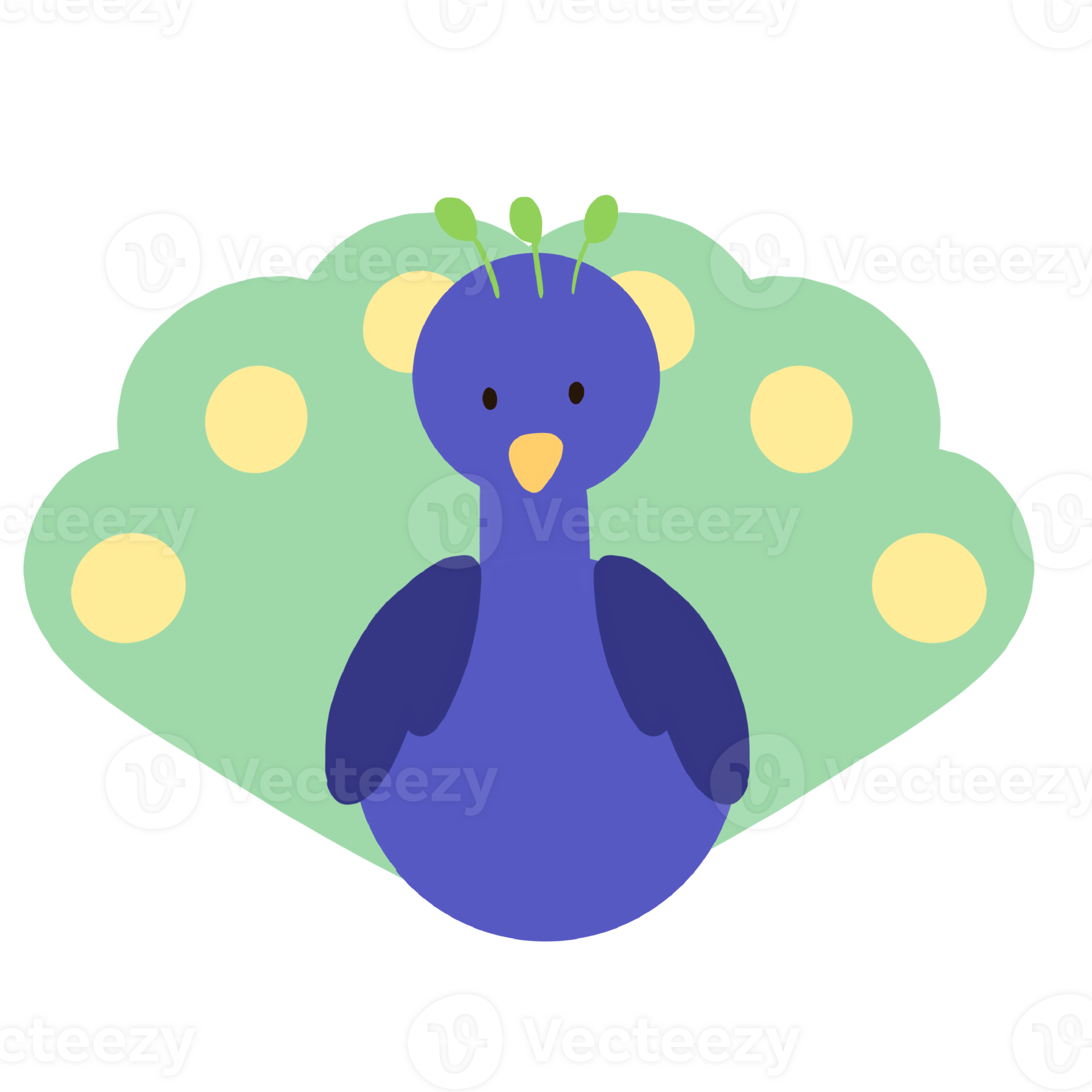 Cute Peacock Cartoon Clipart 46448938 Png