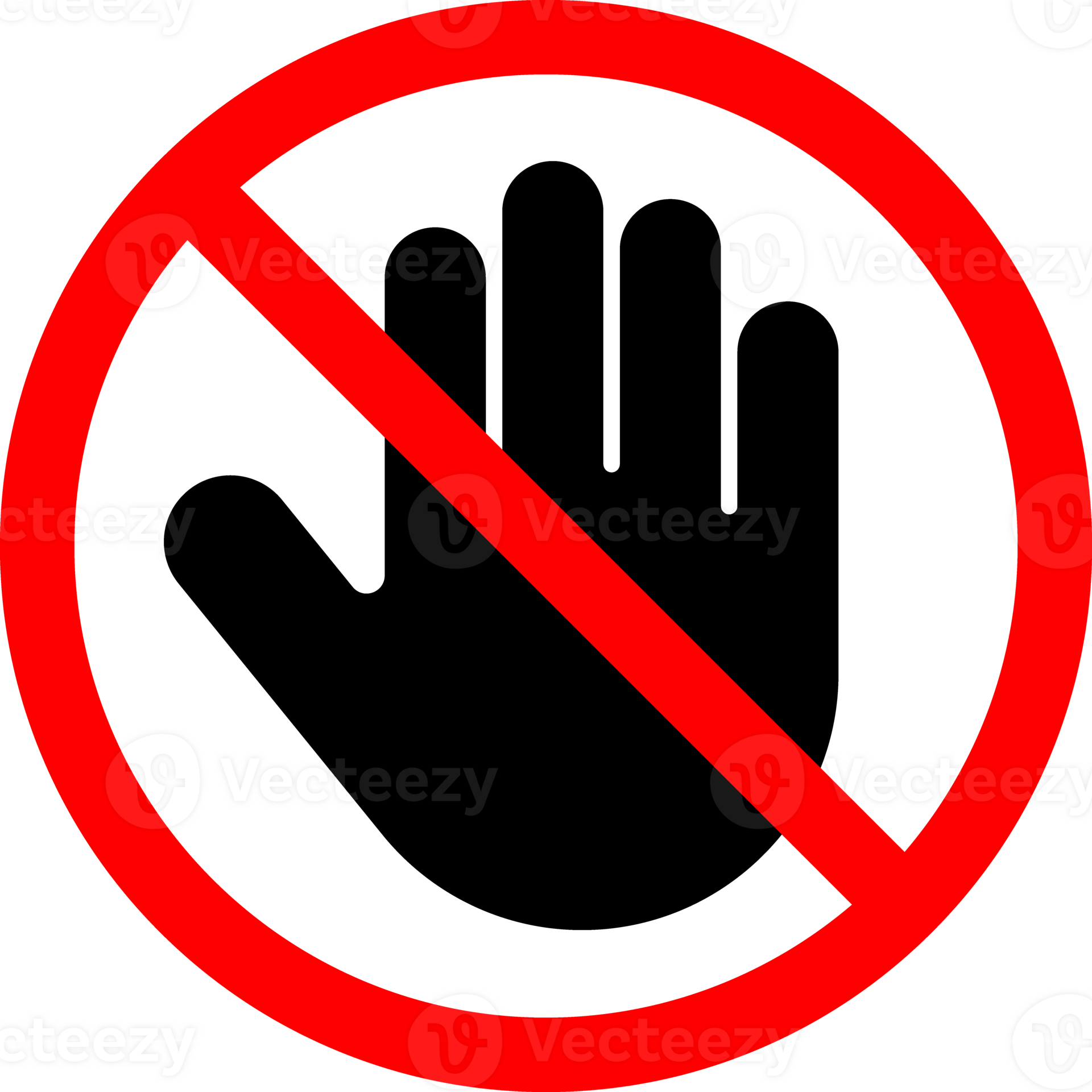 Stop Sign Do Not Touch Forbidden Sign With Stop Hand Isolated Icon 46449827 Png