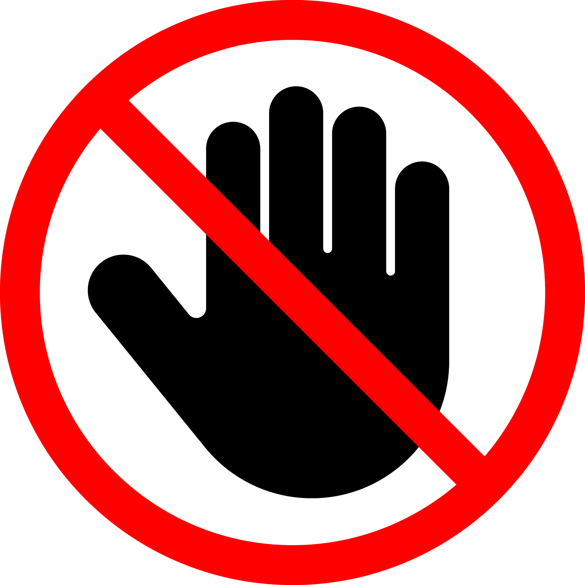 Stop Sign Do Not Touch Forbidden Sign With Stop Hand Isolated Icon 46449827 Png