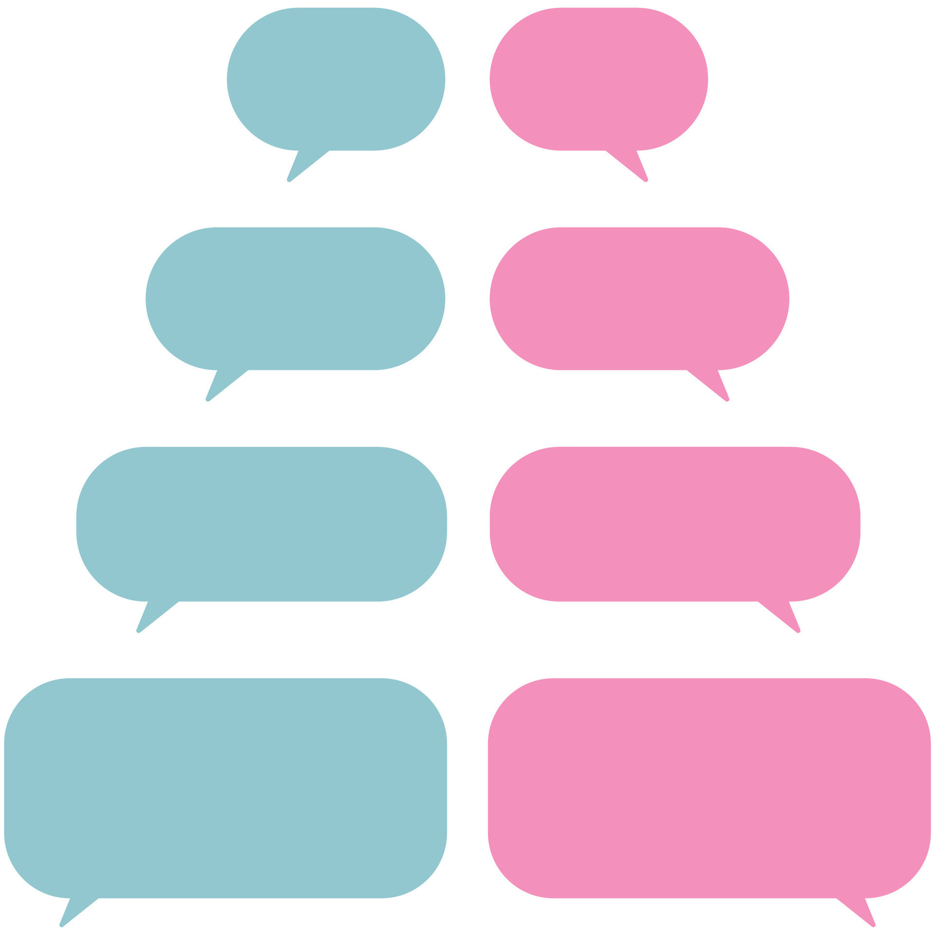 Cute Message Bubbles Icons Isolated On White Background 46451271