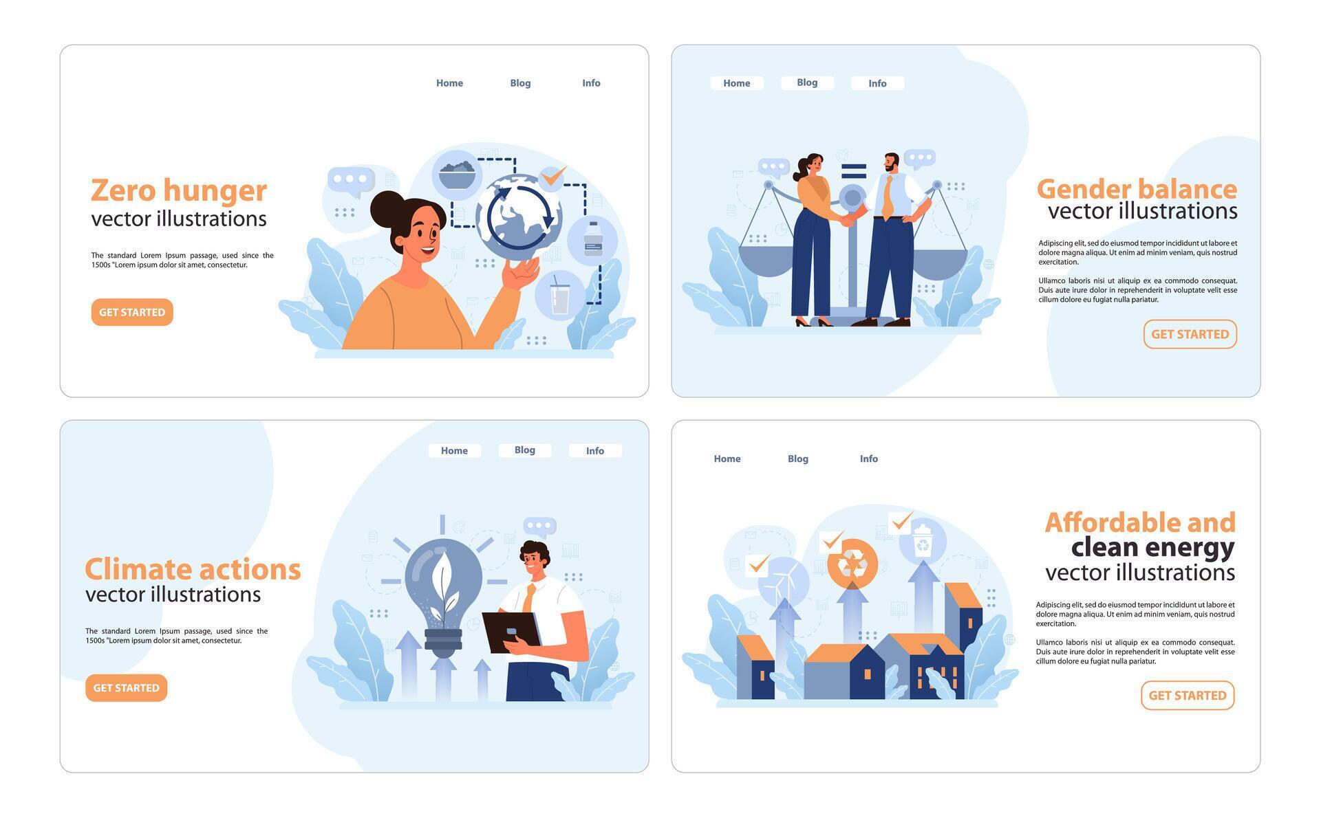 SDG or sustainable development goals web banner or landing page 46451554 Vector Art at Vecteezy