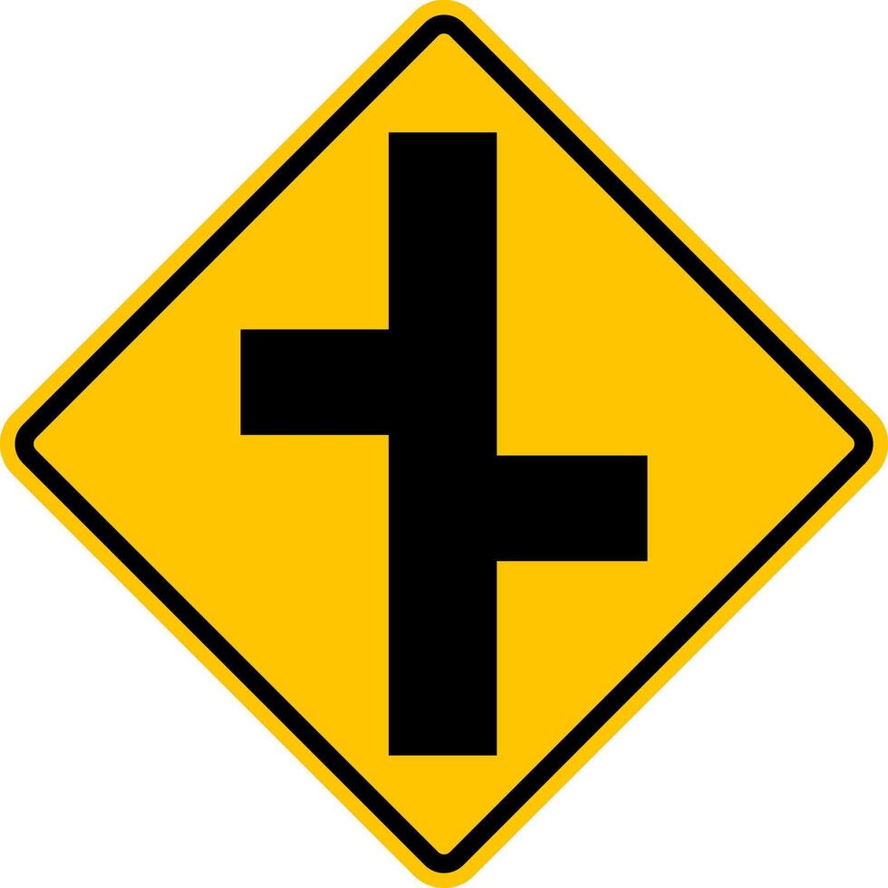 Unregulated Intersection With An Adjacent Road On Both Sides Road Merge Sign Road Junction A