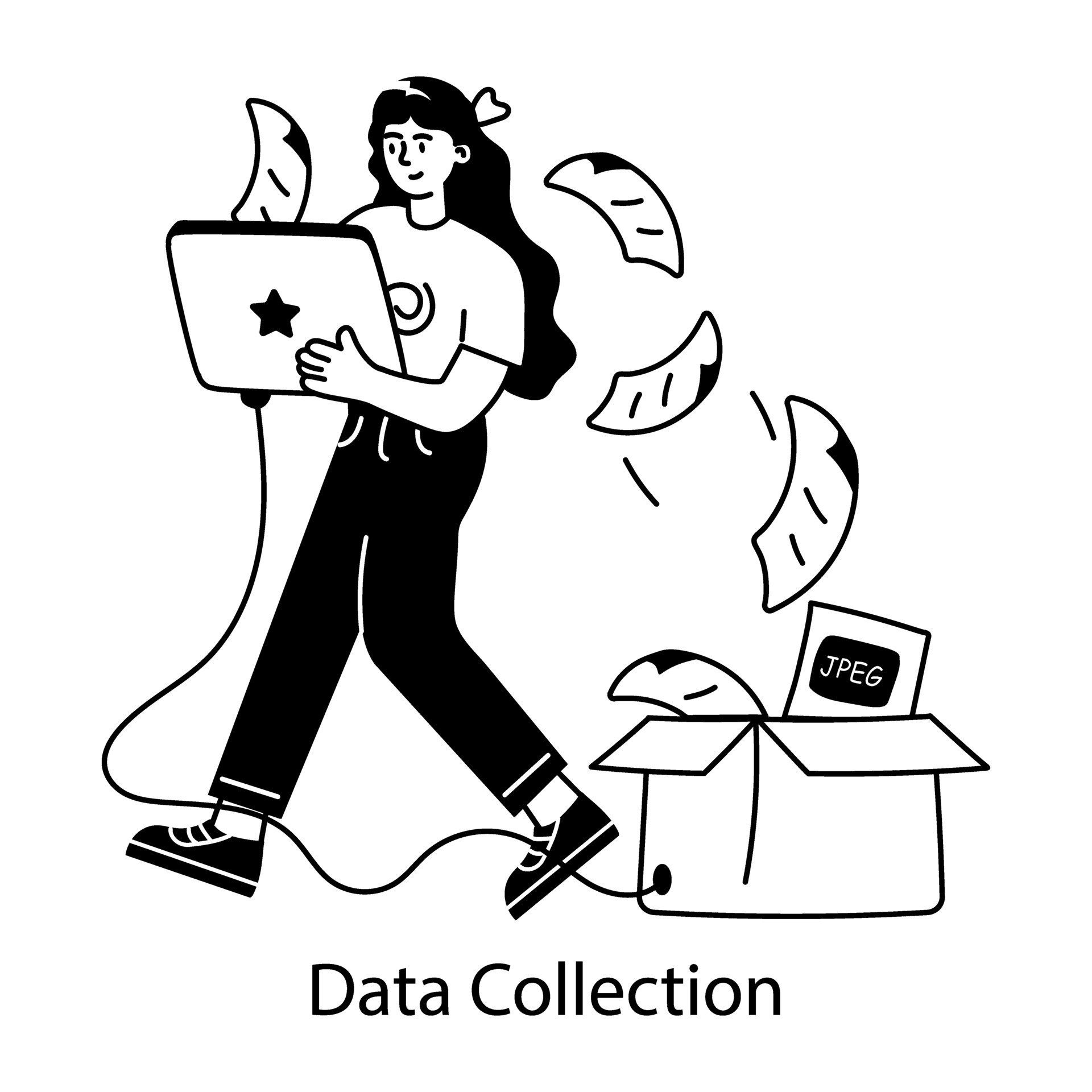 Download this doodle mini illustration of data collection 46452844 ...