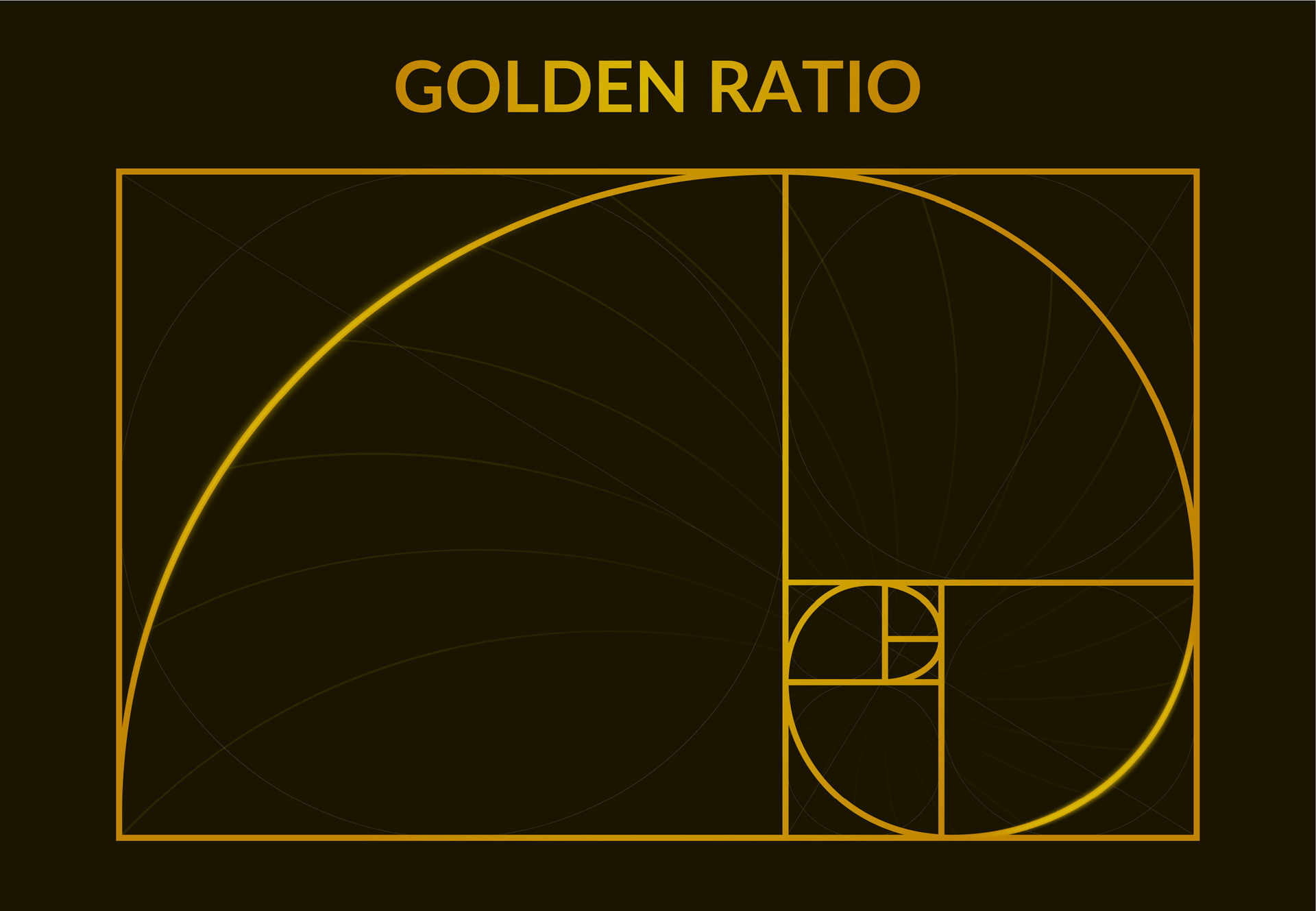 Golden fibonacci number, golden section, spiral proportion poster. Fibonacci perfect proportion ...