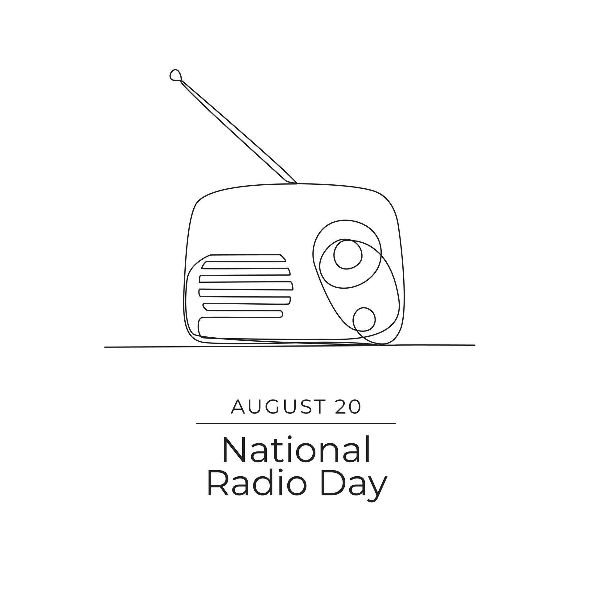 National Radio Day design template good for celebration usage. line art ...