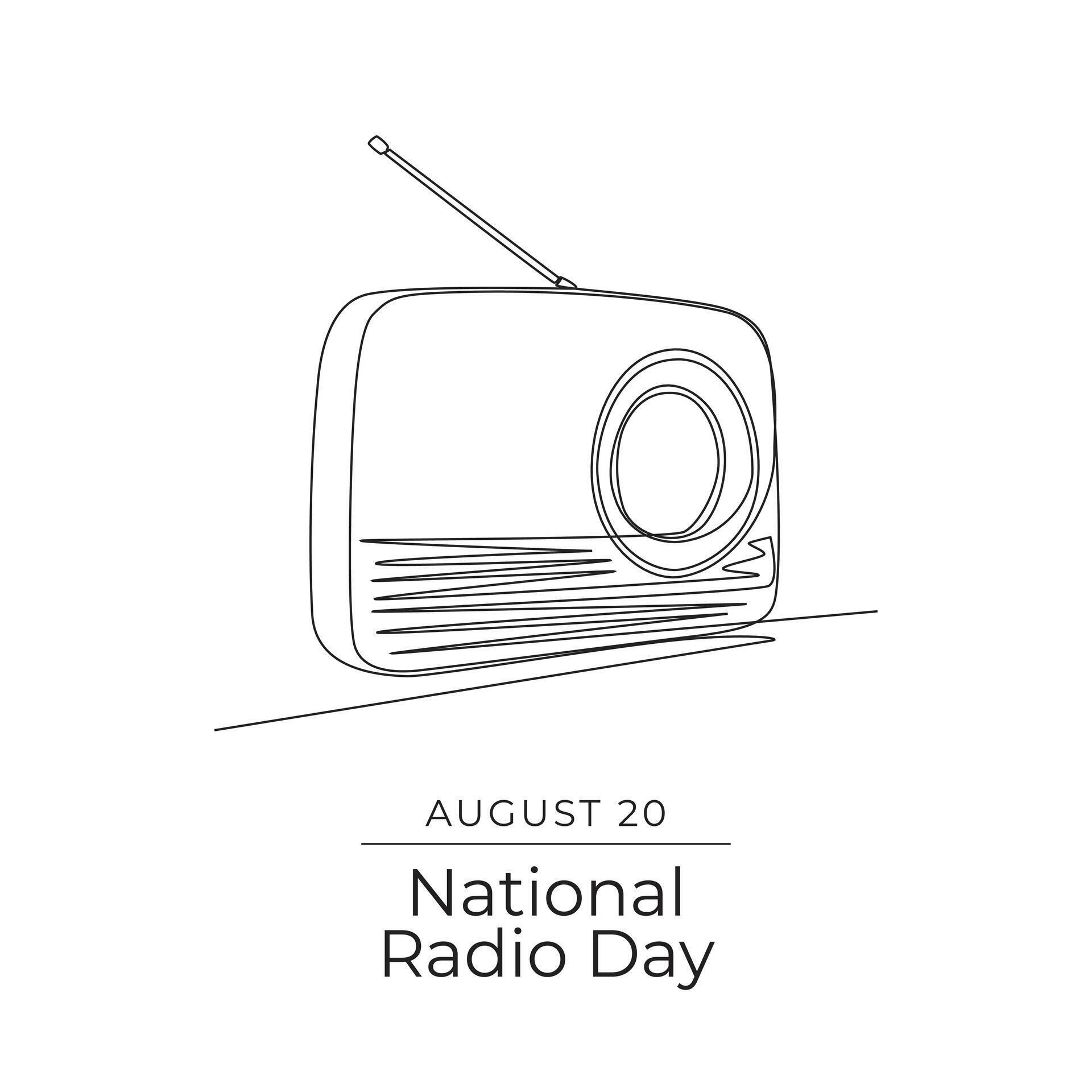 National Radio Day design template good for celebration usage. line art ...
