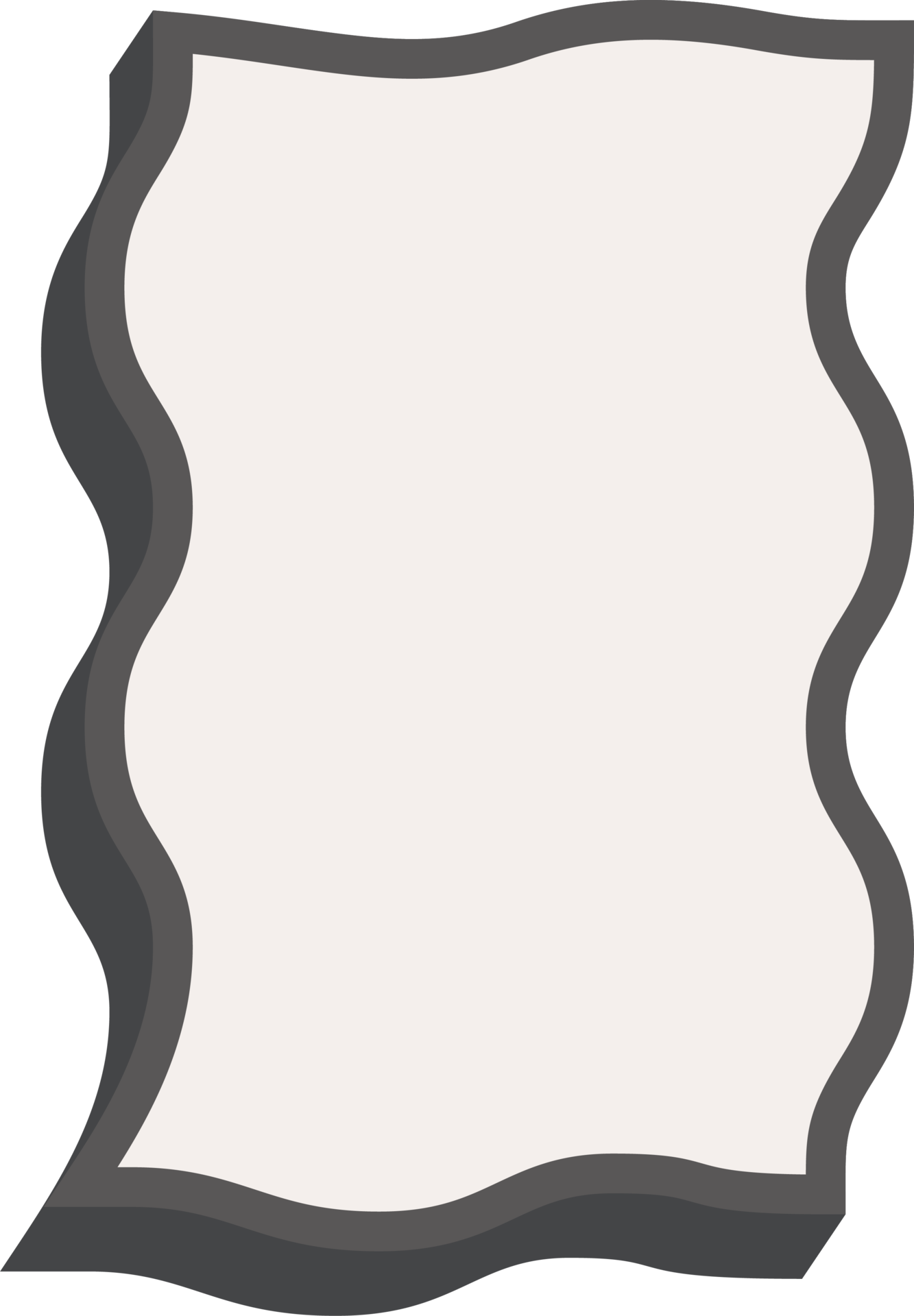 Wavy Rectangle Frame Scallop Edge Box Outline Squiggle Border Groovy Zigzag Abstract Shape