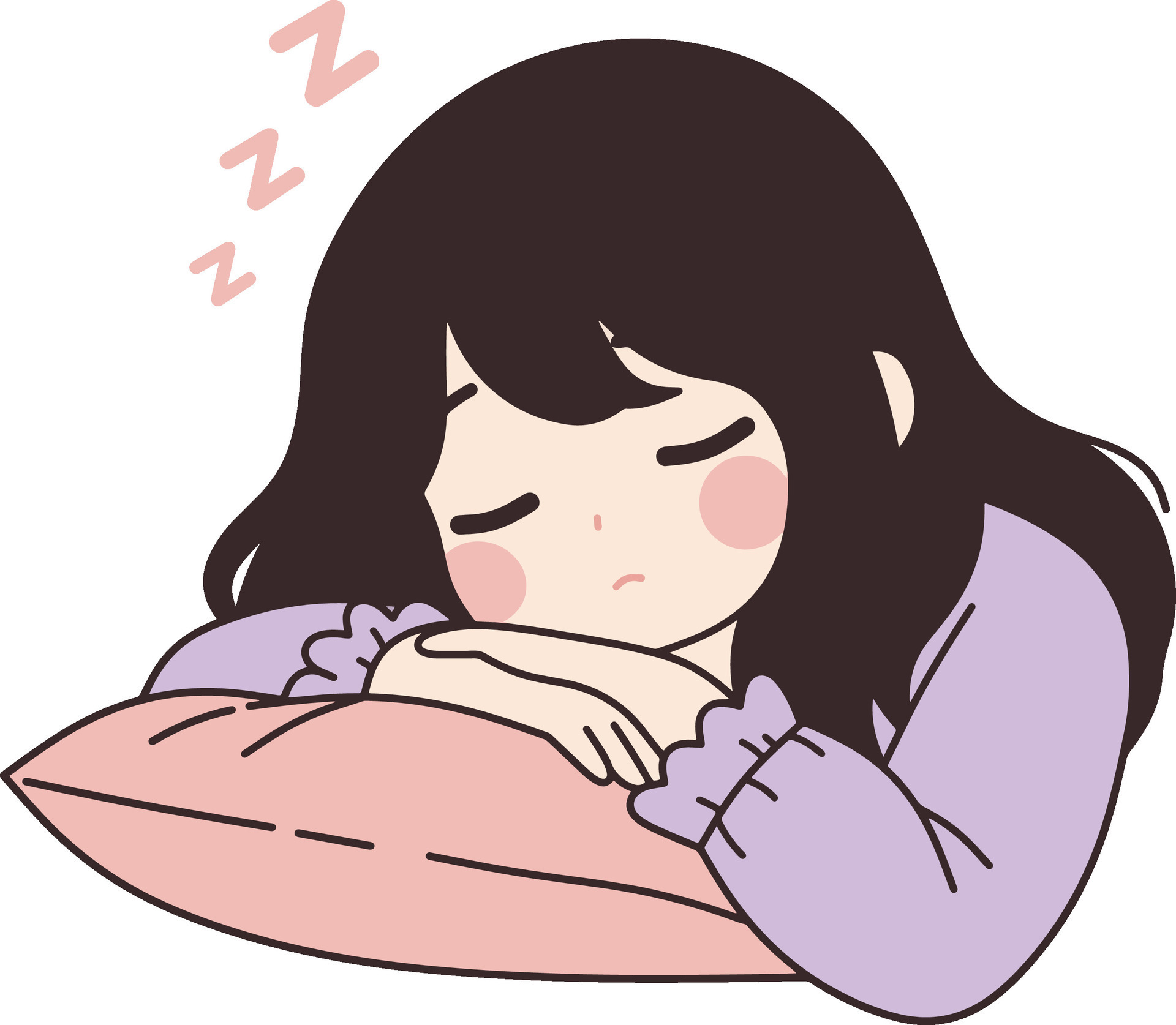 Sleepy young girl illustrations 46458020 Vector Art at Vecteezy