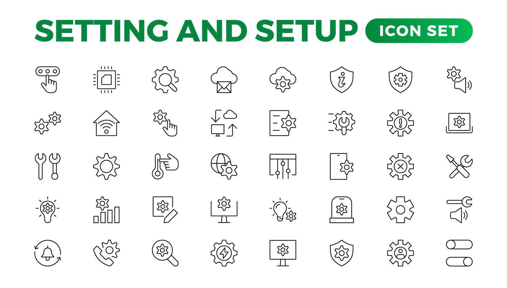 Setting And Setup Solid Icon Collection App And Website Settings Icon Set Options