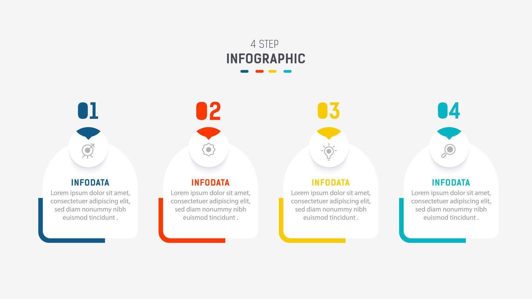 Three Step Infographic label design template with line icons. process ...
