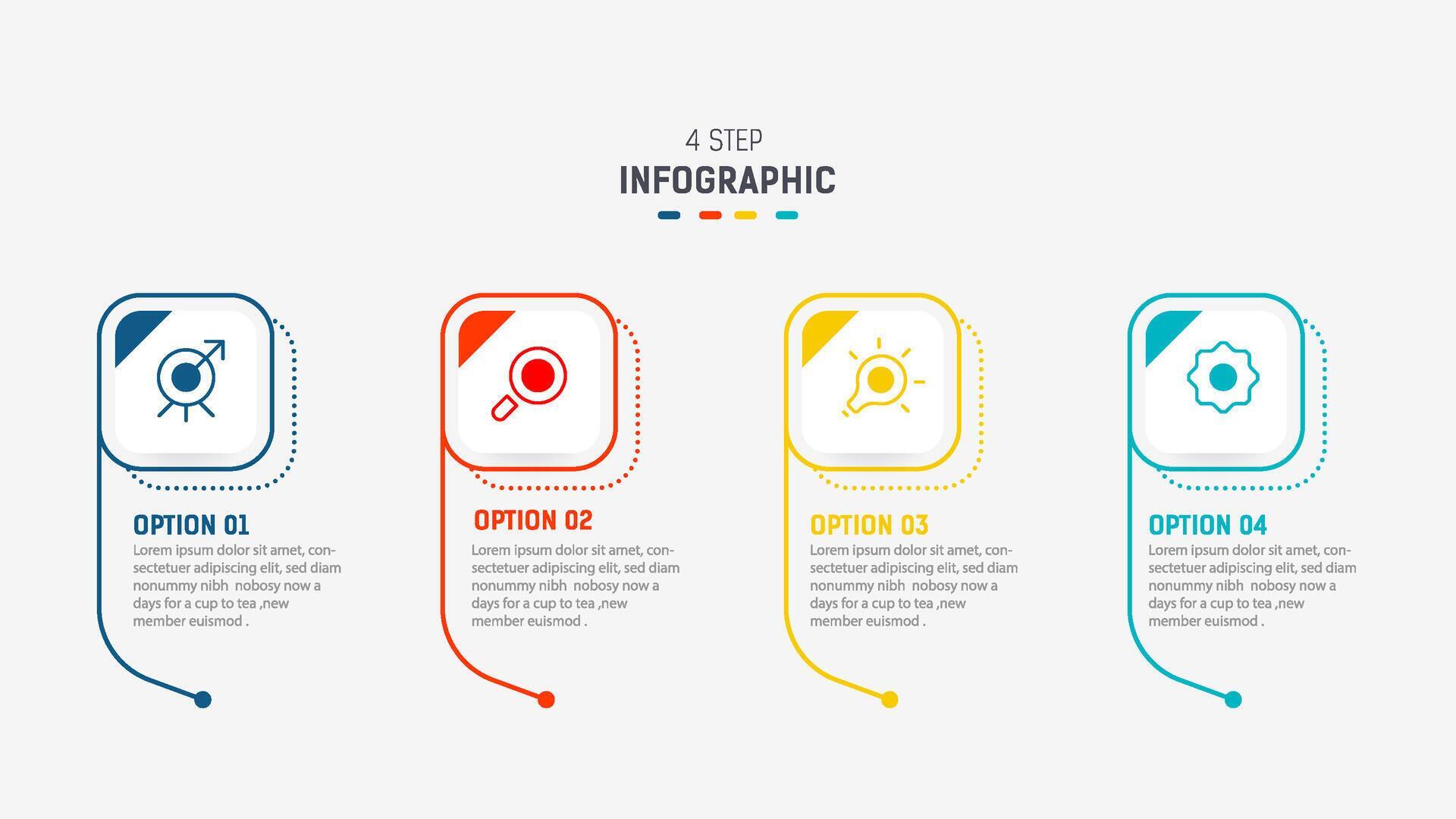 Three Step Infographic label design template with line icons. process ...