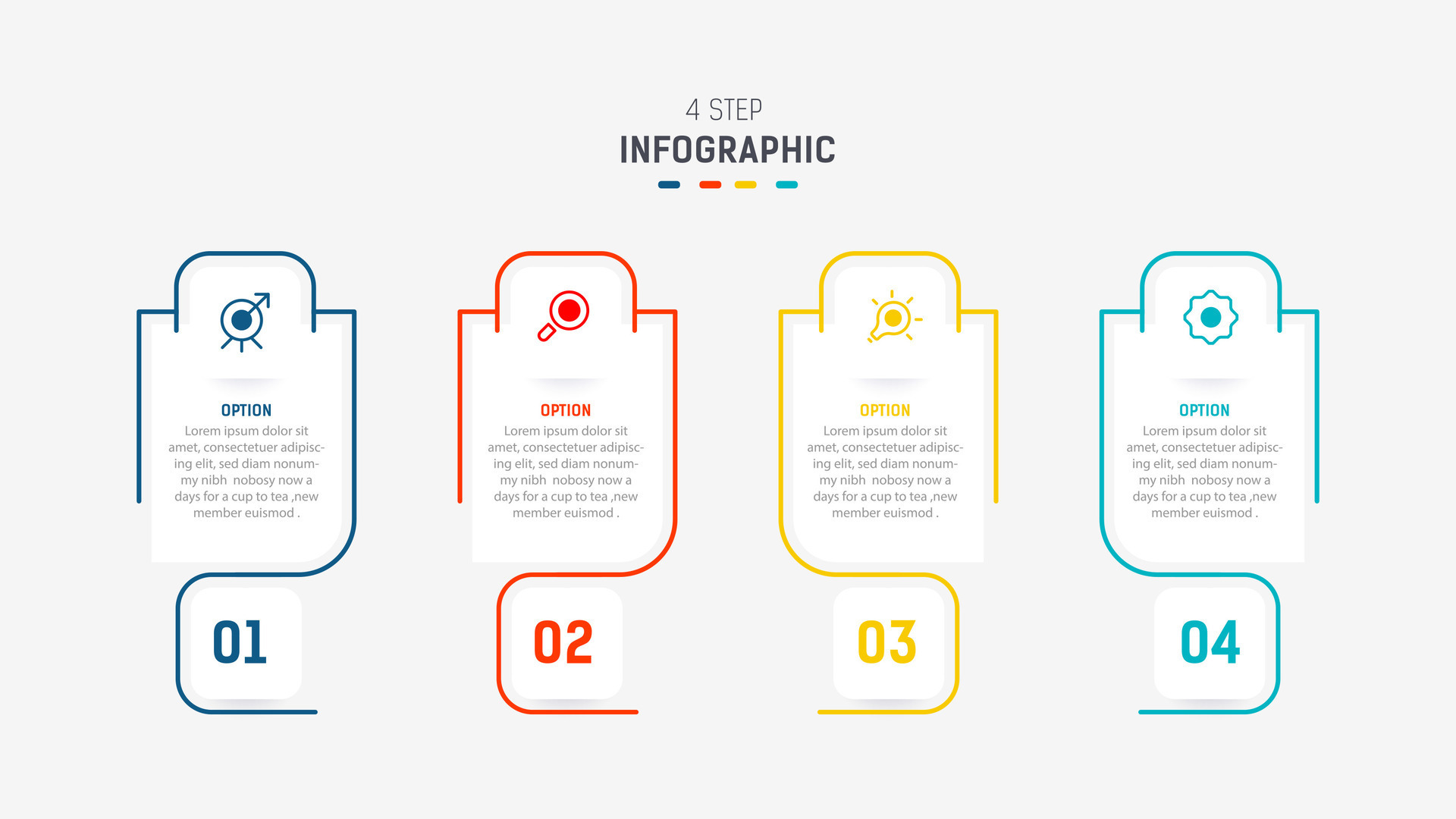 Three Step Infographic label design template with line icons. process ...