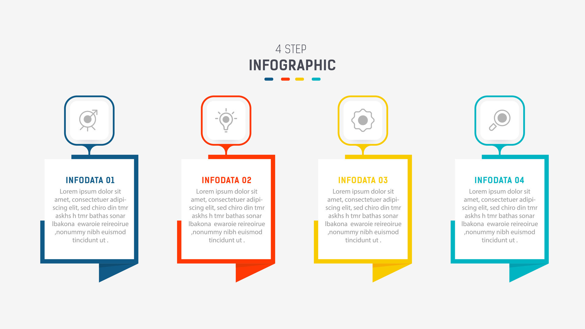 Three Step Infographic label design template with line icons. process ...