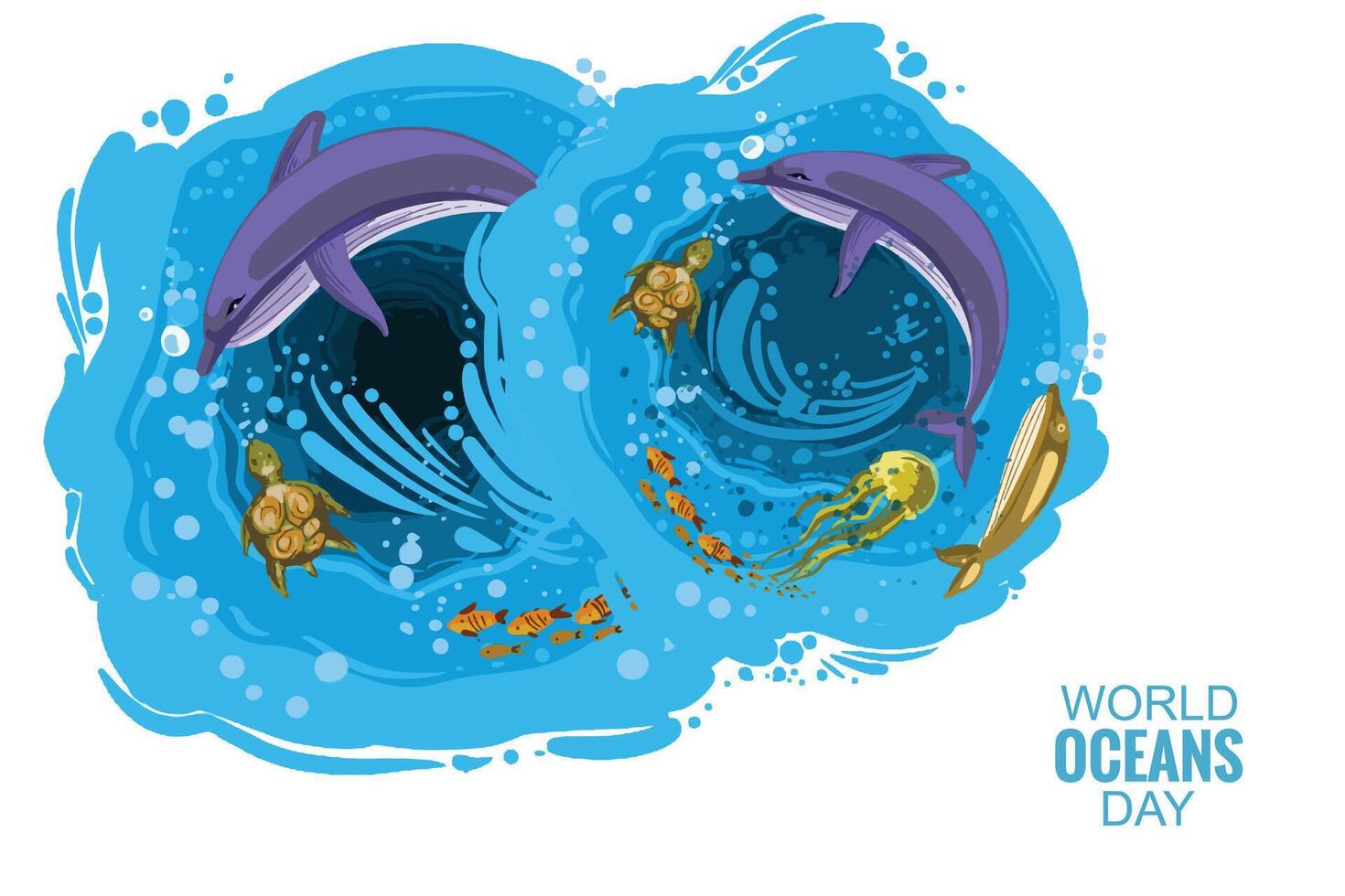 Save Our Oceans World Oceans Day Background 46465472 Vector Art At Vecteezy