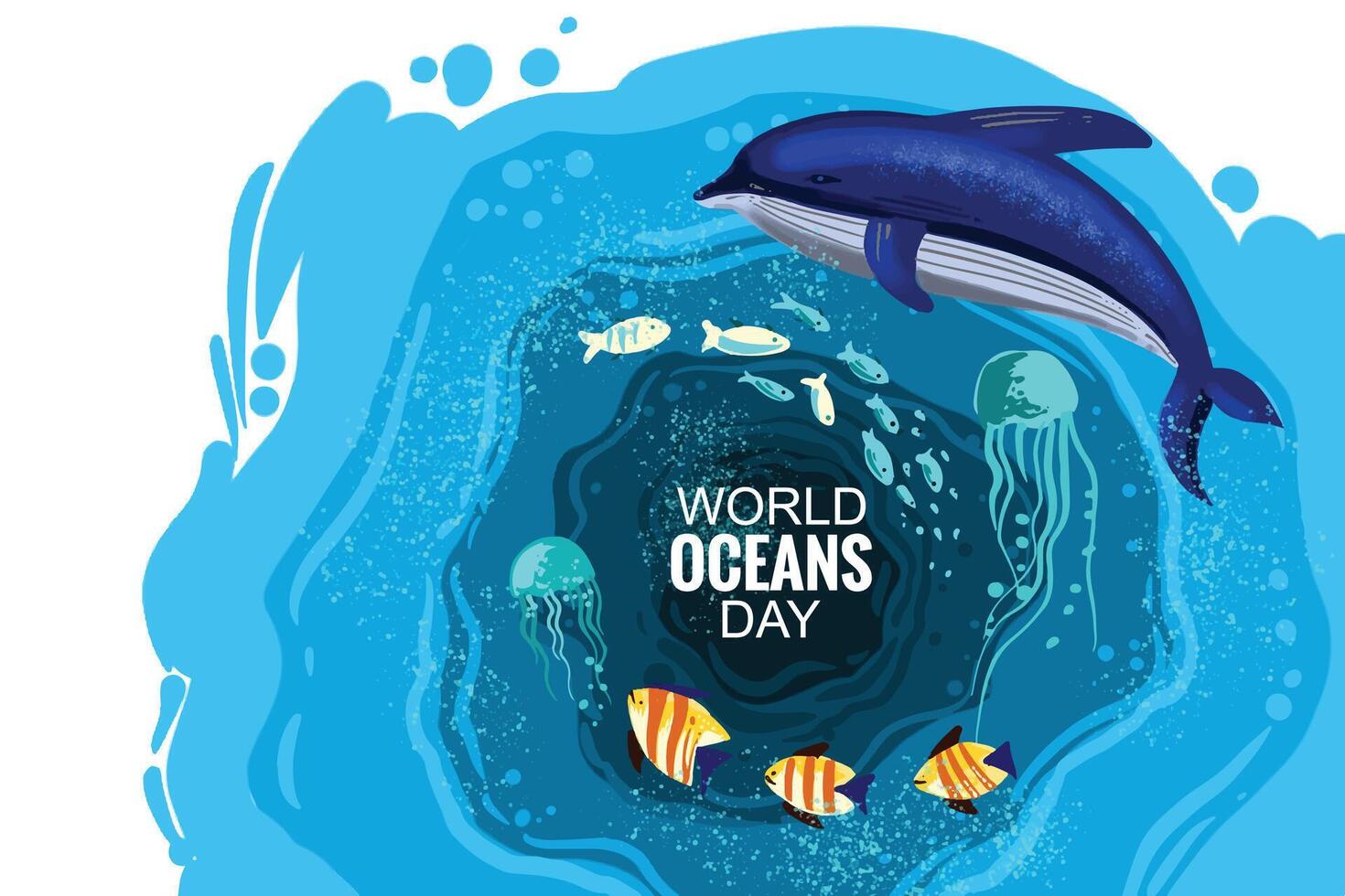 Beautiful Sea Waves World Oceans Day Background 46465484 Vector Art At
