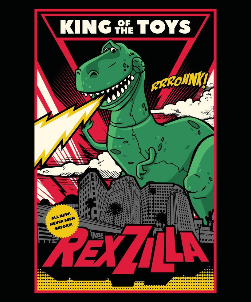 Rexzilla Vintage Parody Cartoon Illustration 46466588 Vector Art at ... Rexzilla Vintage Parody Cartoon Illustration 46466588 Vector Art at ...