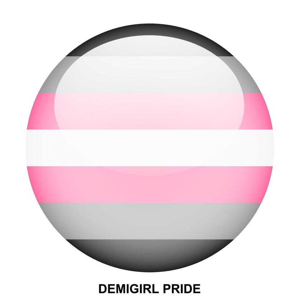 Demigirl Pride Flag Button On White Background 46467682 Vector Art At