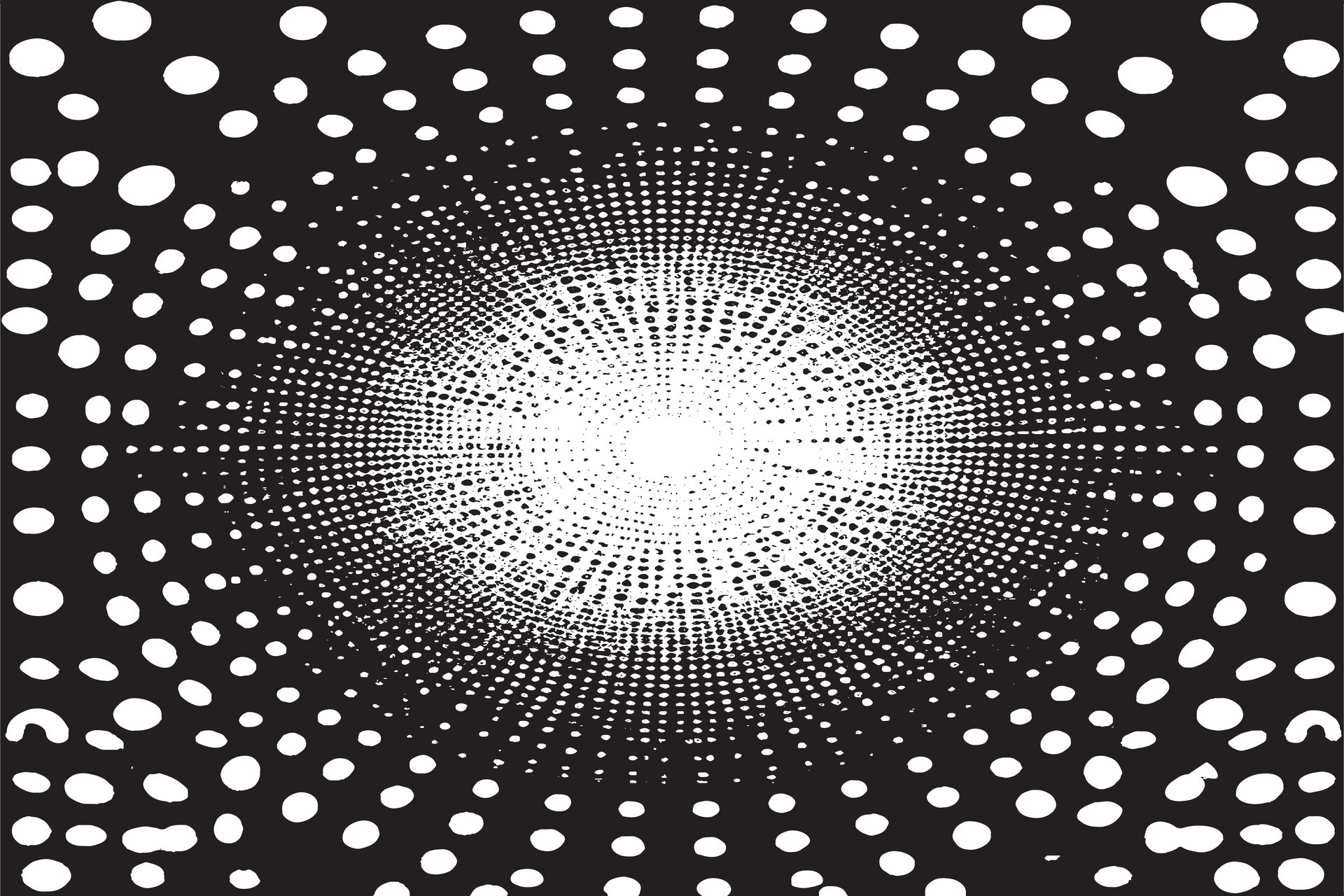 Linear Halftone Pattern With Circles And Speckles Polka Dot
