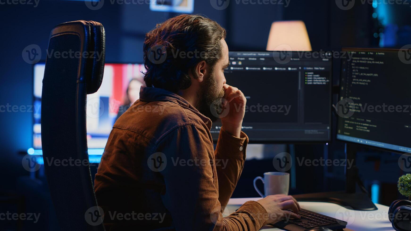 Stressed Engineer Feeling Pressed By Deadline Thinking How To Finish