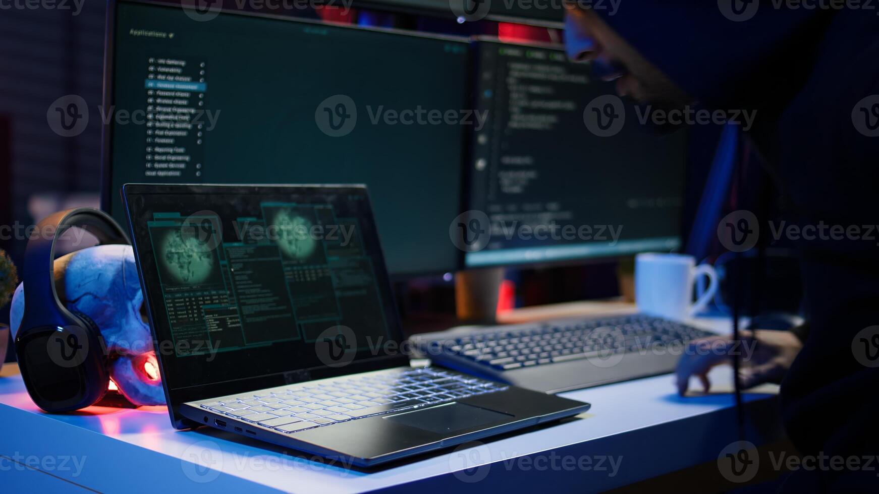 Hacker Arriving In Underground Hq With Laptop In Suitcase Ready To Start Coding Malware