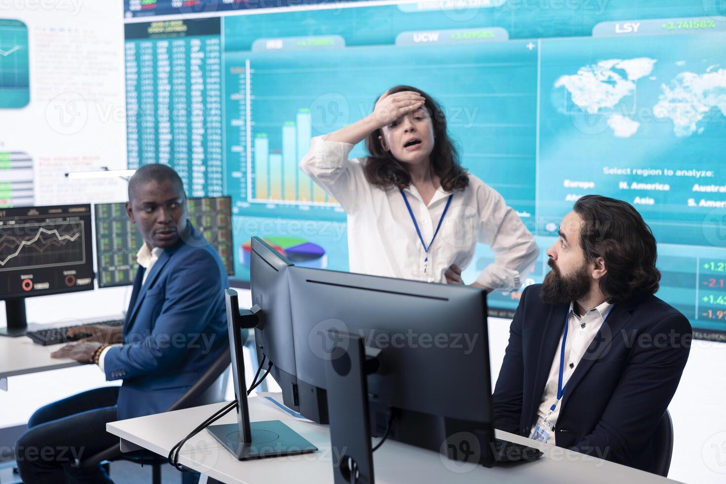 Angry frustrated general director yelling at his staff because of a ...