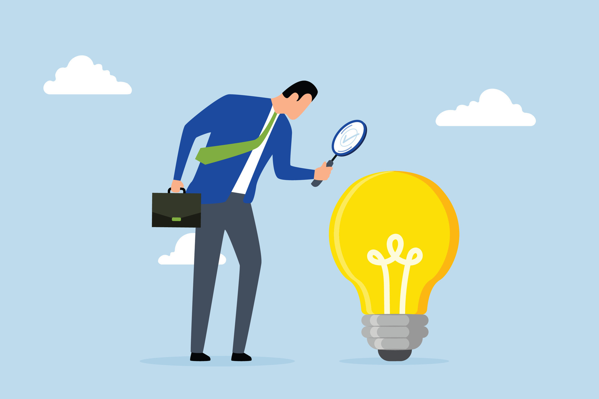 Validate startup idea that have potential to implement, businessman ... Validate startup idea that have potential to implement, businessman ...