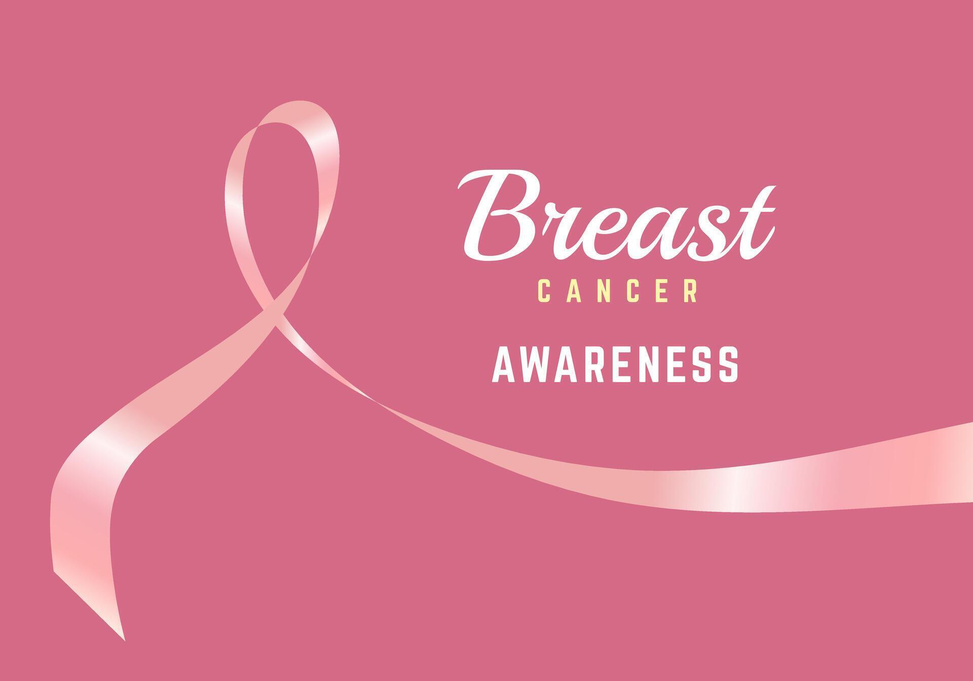 A Pink Ribbon For Breast Cancer Awareness Banner Illustration Heart