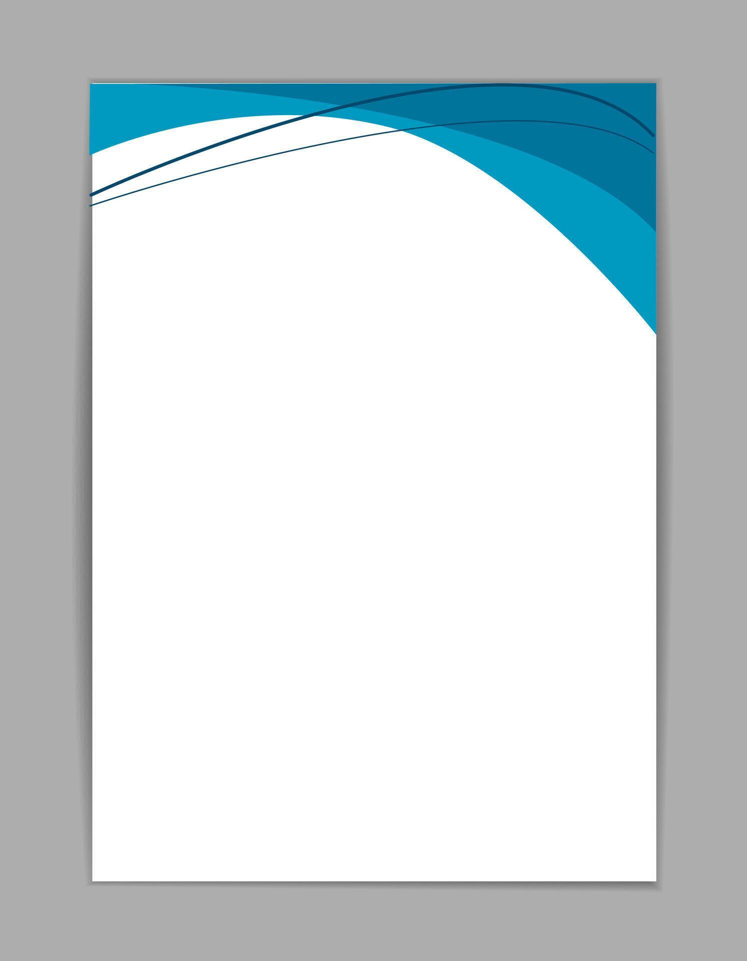 A4 Invoice Template With Minimalist Design Border Gradient Blue Wave Pattern At The Top And