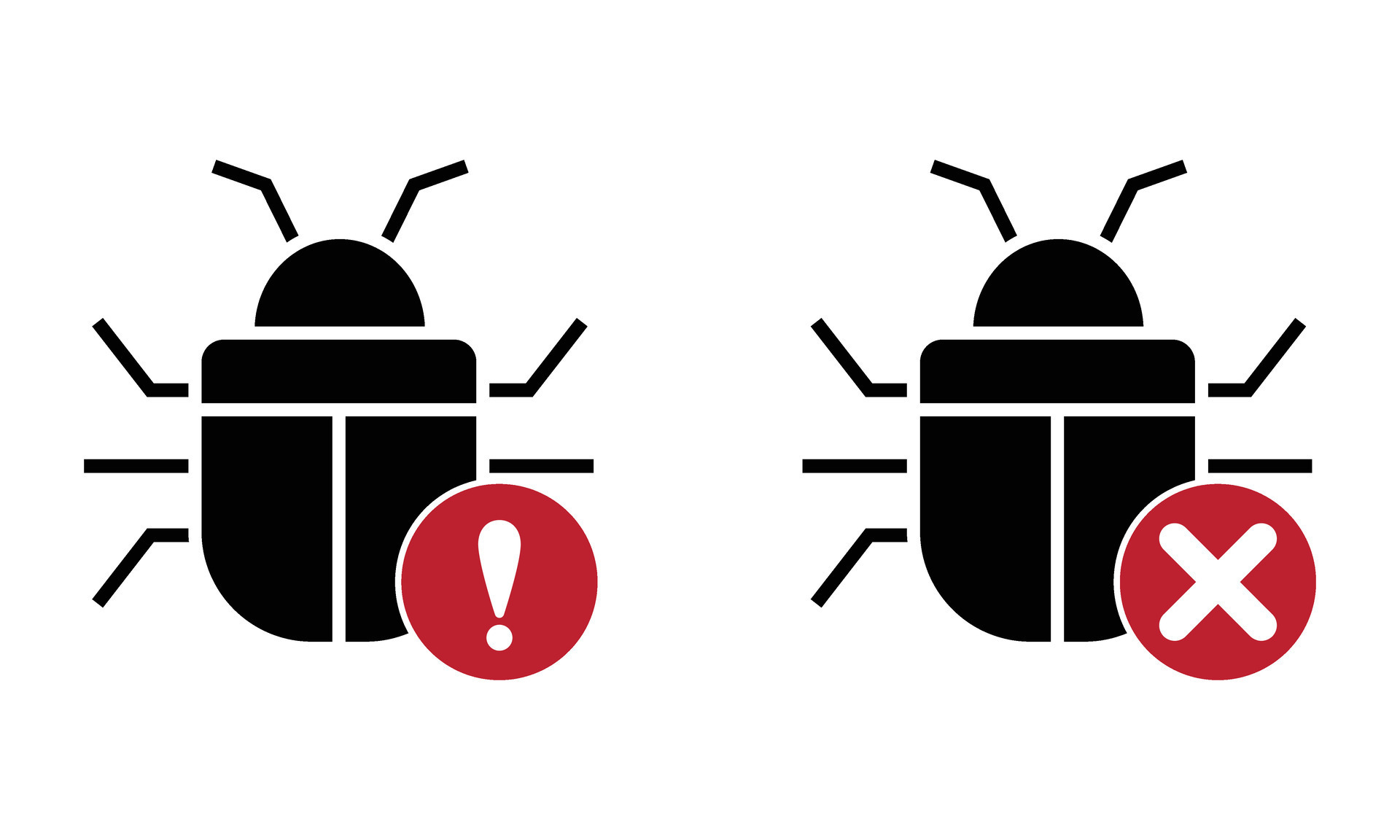 bugs with exclamation mark, computer bugs icon 46483930 Vector Art at ...