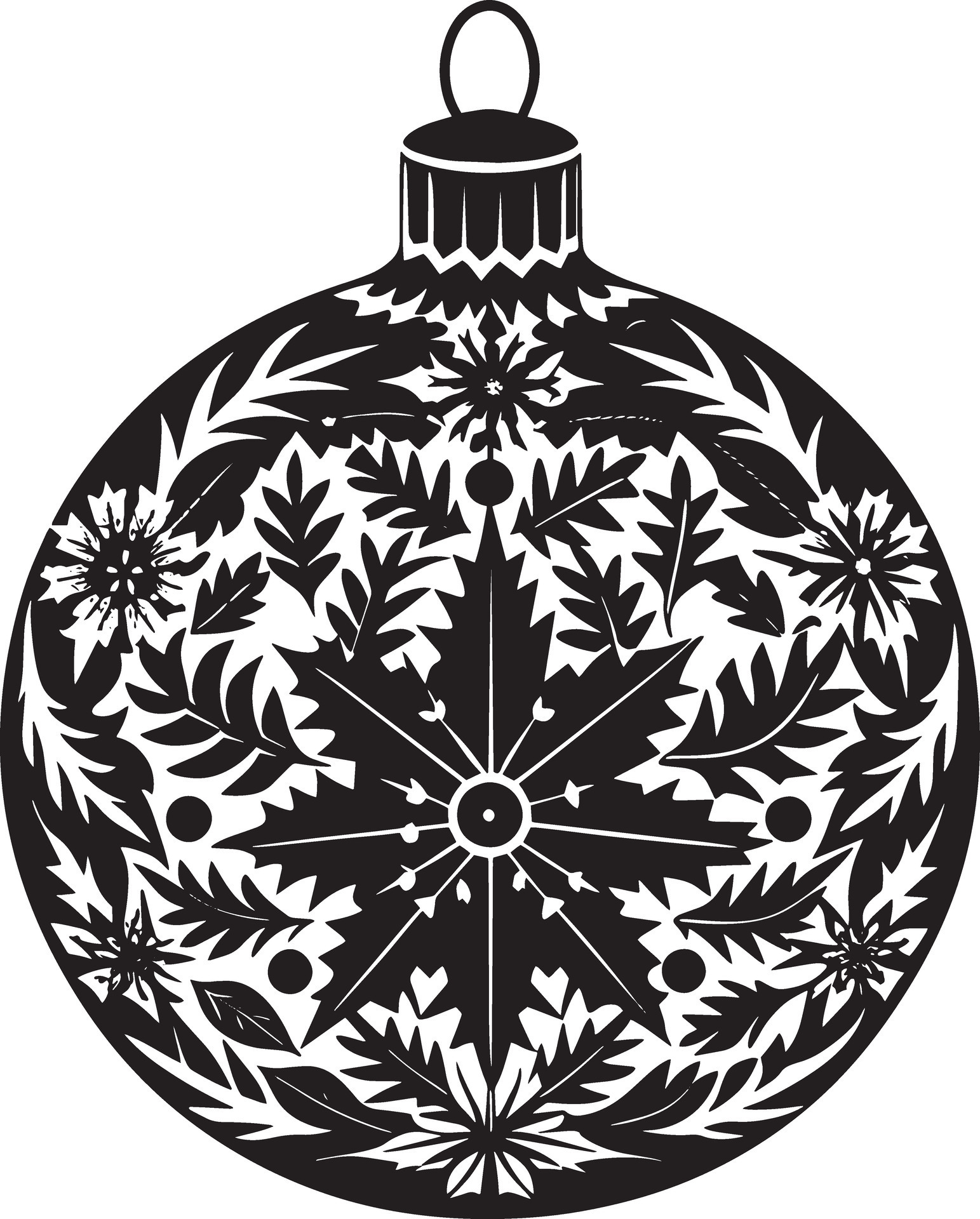 christmas ball ornament illustration black and white 46487328 Vector ...