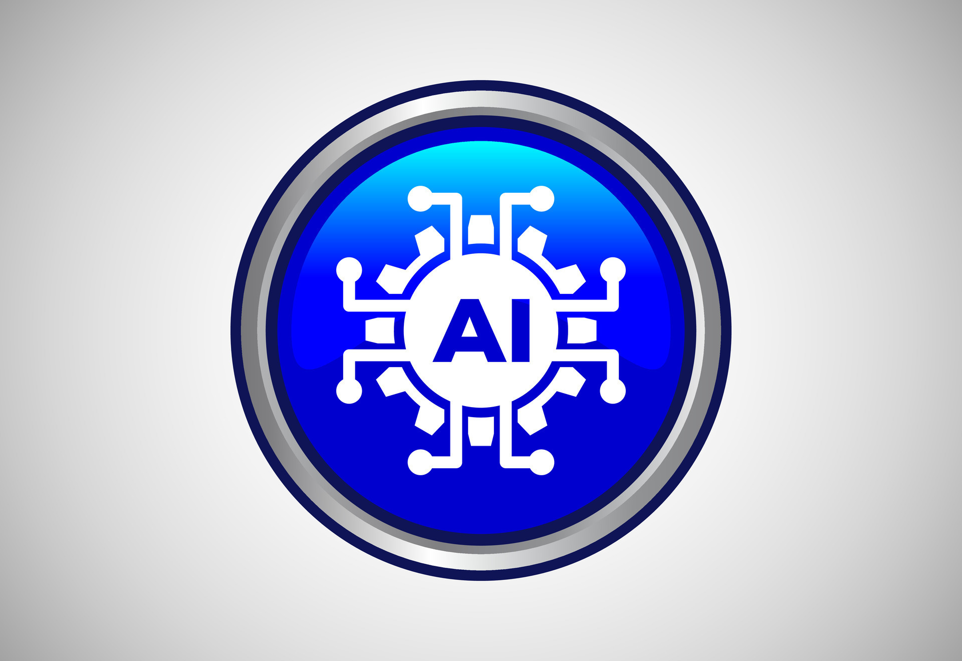 Artificial Intelligence Icon Button For Mobile and Web 46490791 Vector ...