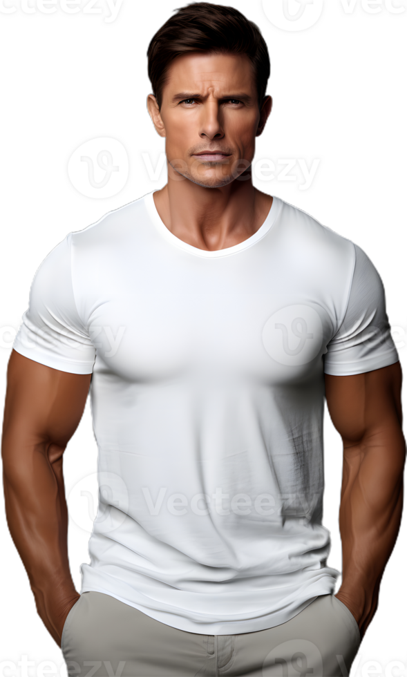 A Man In A White T Shirt 46496620 Png