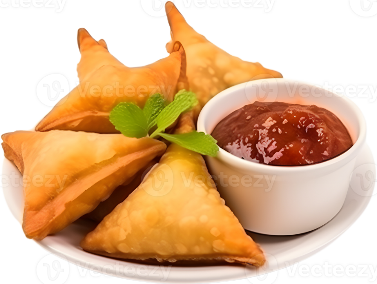 samosa near ketchup in a transparent background 46496715 PNG