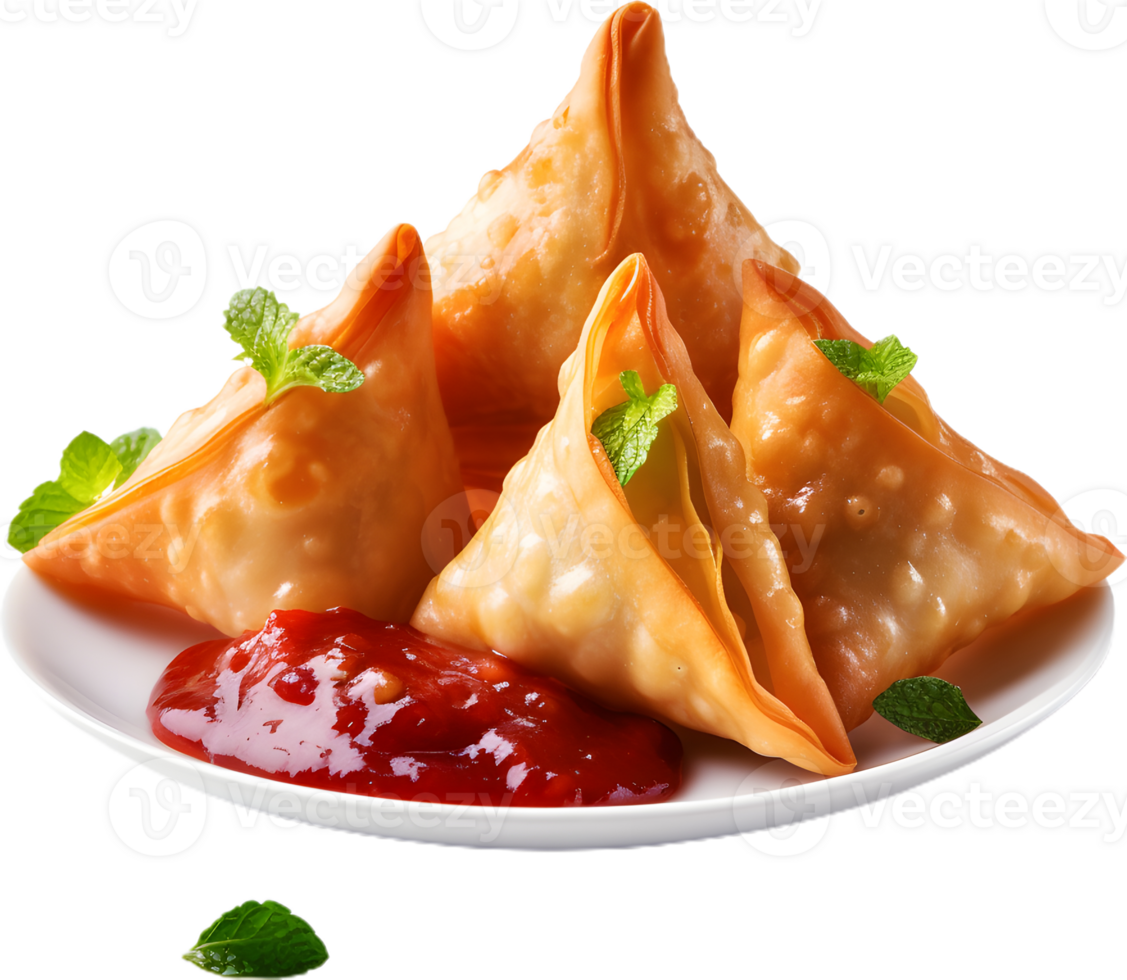 samosa near ketchup in a transparent background 46496793 PNG
