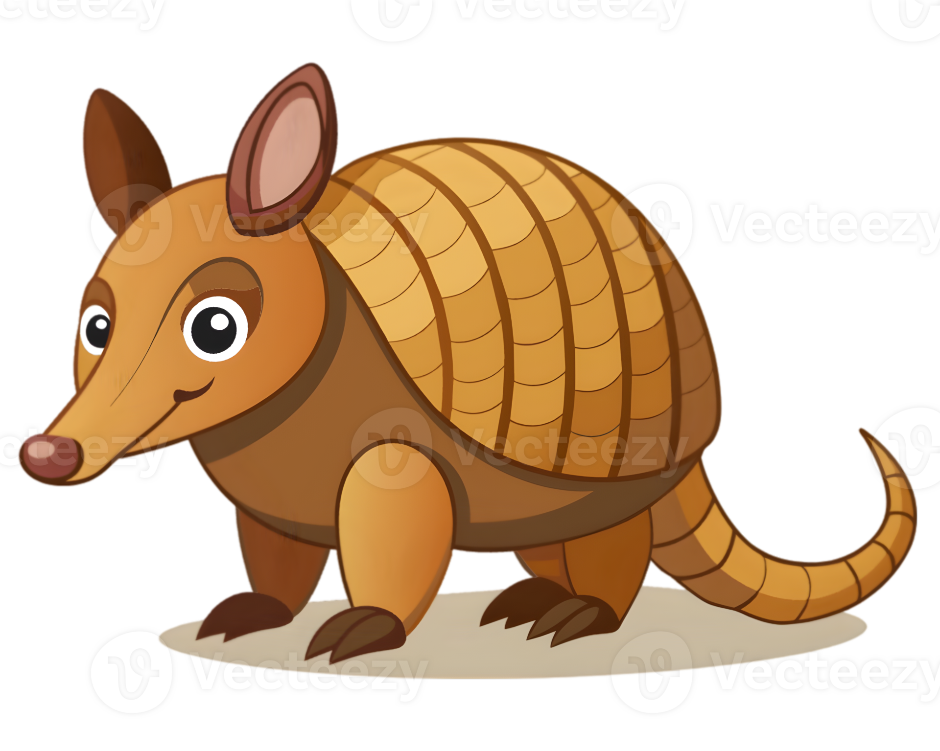Cartoon Armadillo Isolated on Transparent Background - Fun and Unique Animal Illustration ...