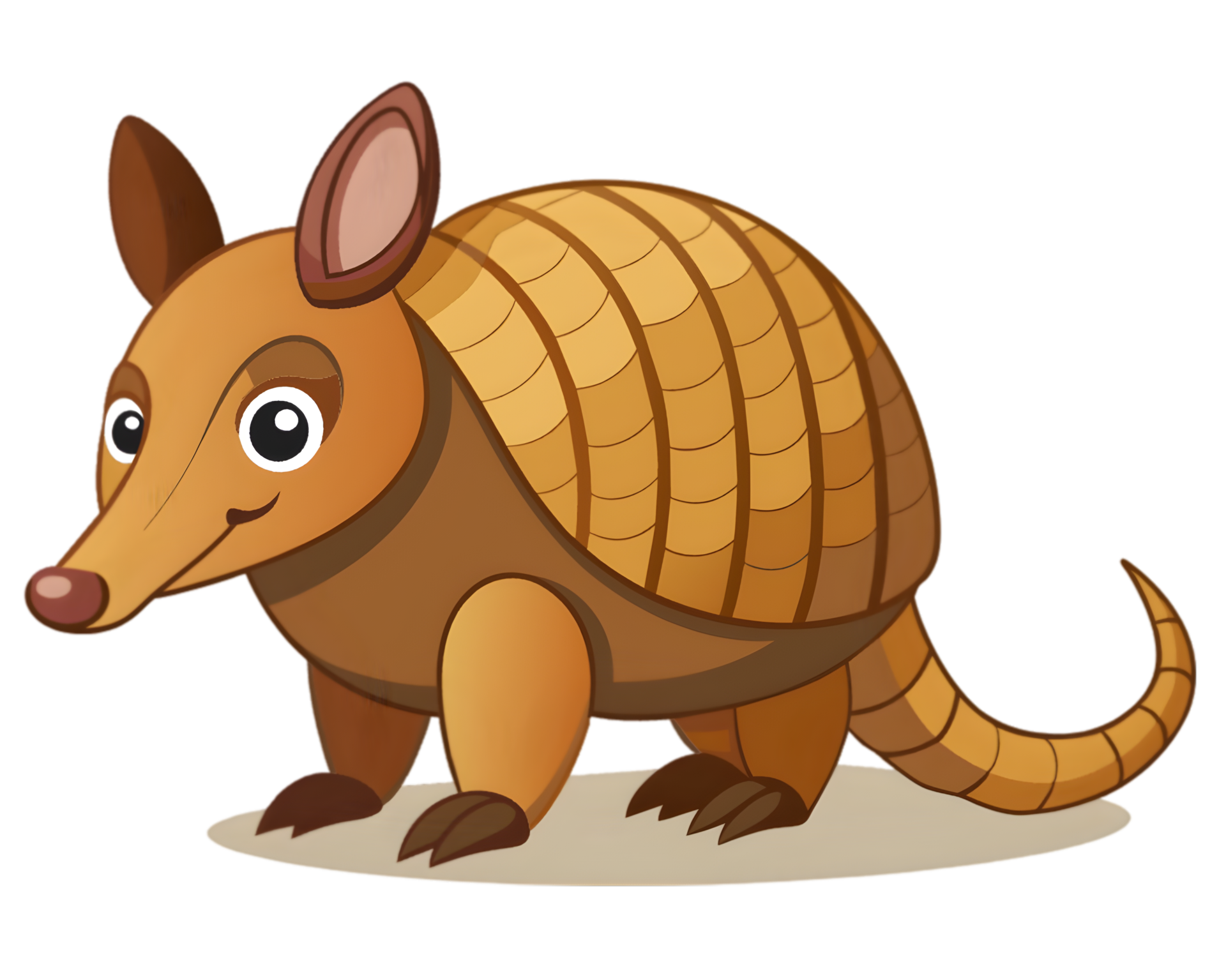 Cartoon Armadillo Isolated on Transparent Background - Fun and Unique Animal Illustration ...