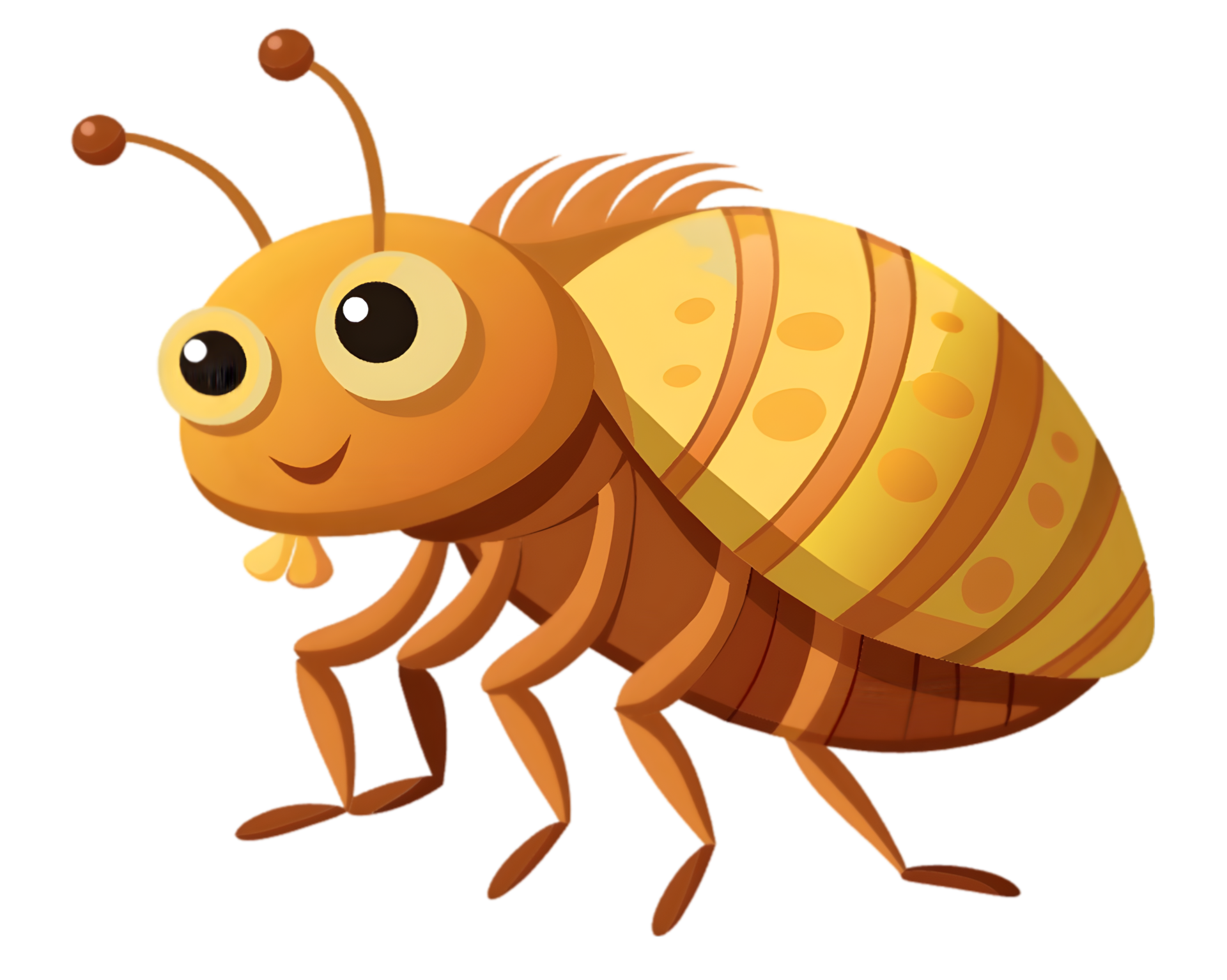 Cartoon Flea Isolated on Transparent Background - Detailed Insect Illustration for Educational ...