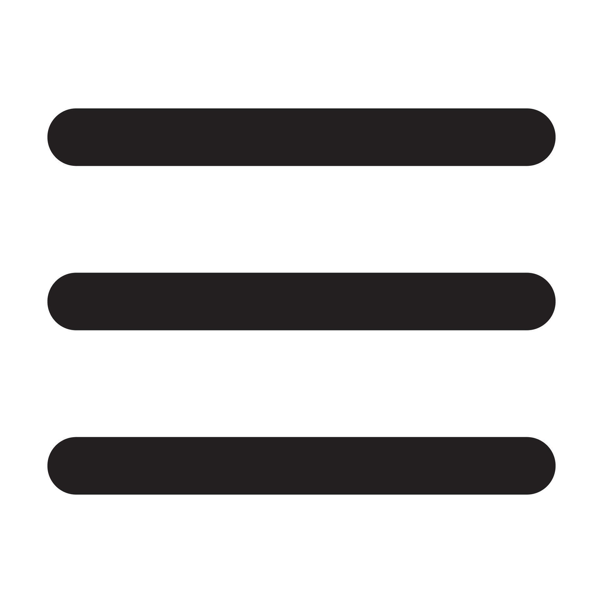 Hamburger menu bar flat icon for apps and websites, Website navigation ...