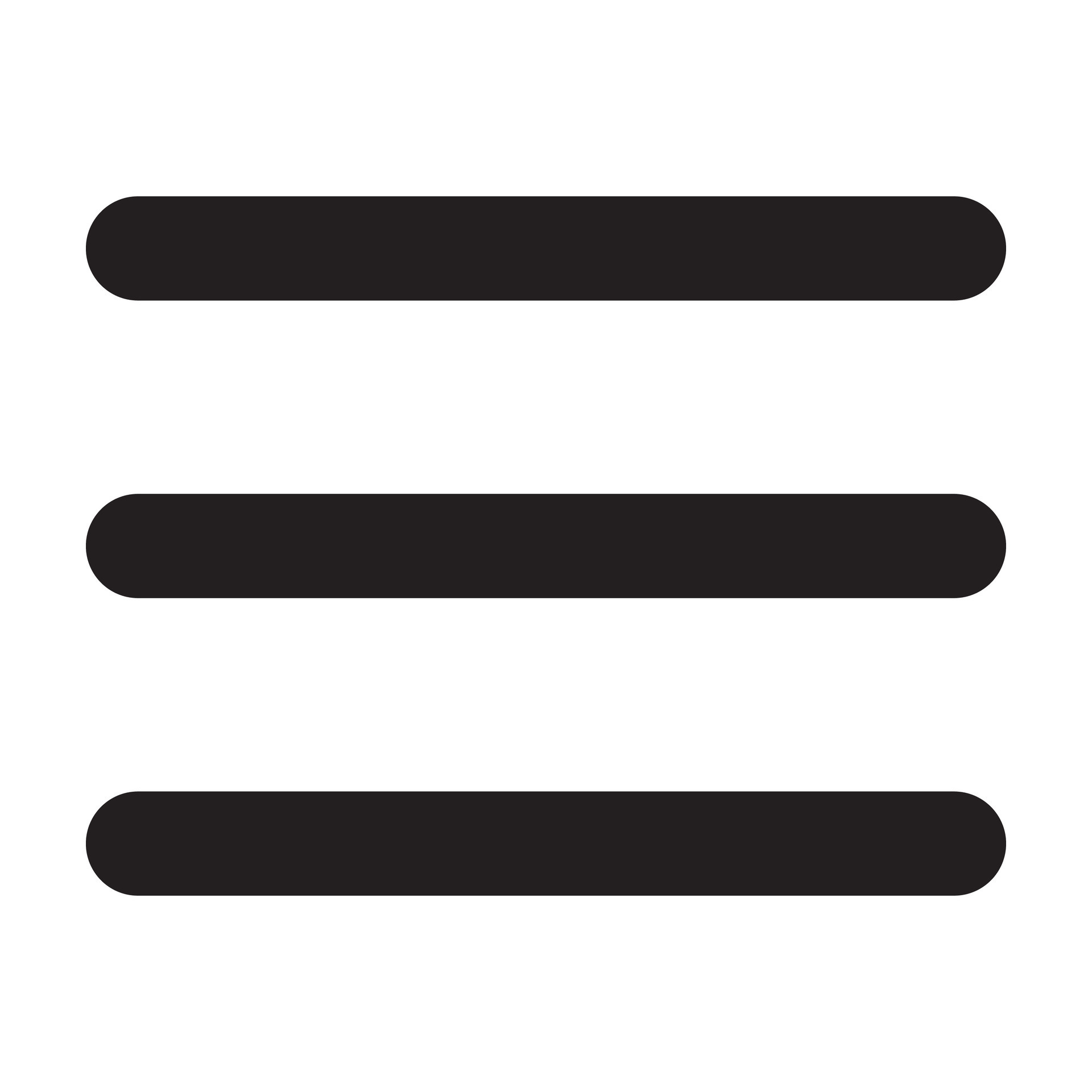 Hamburger menu bar flat icon for apps and websites, Website navigation ...