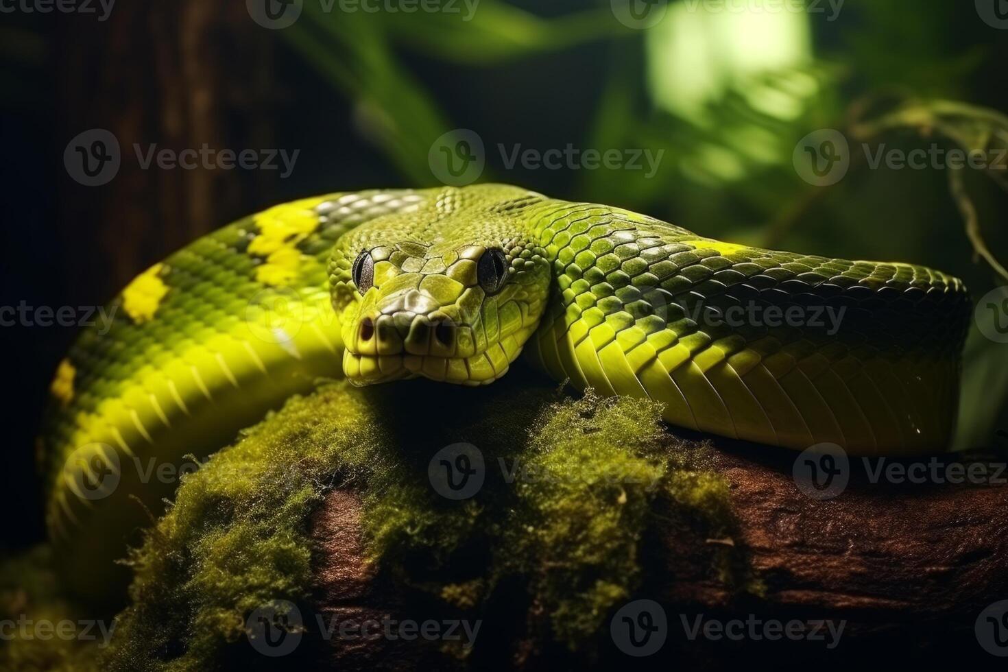 Colorful snake python cobra viper forest hiding waiting for prey ...