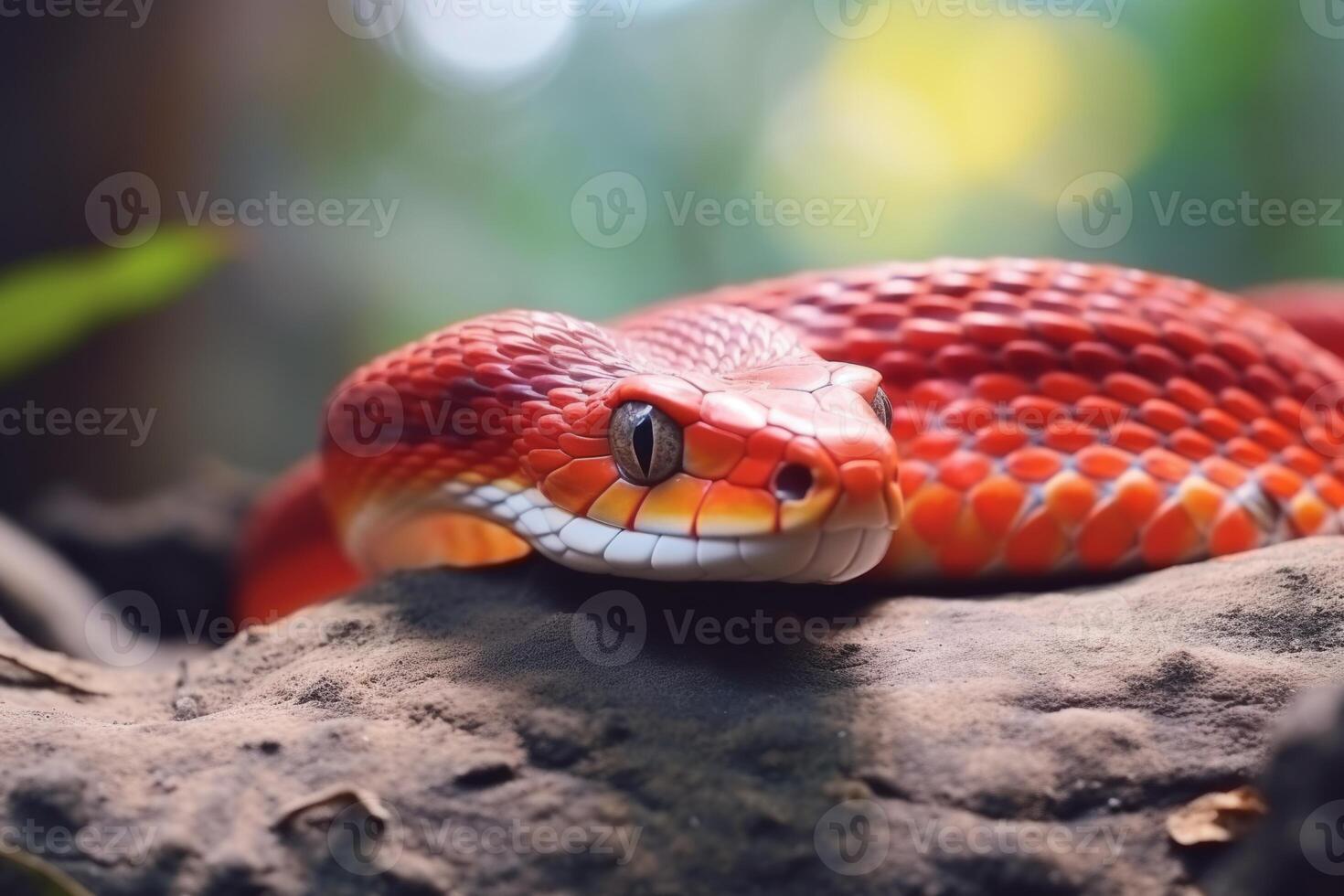 Colorful snake python cobra viper forest hiding waiting for prey ...