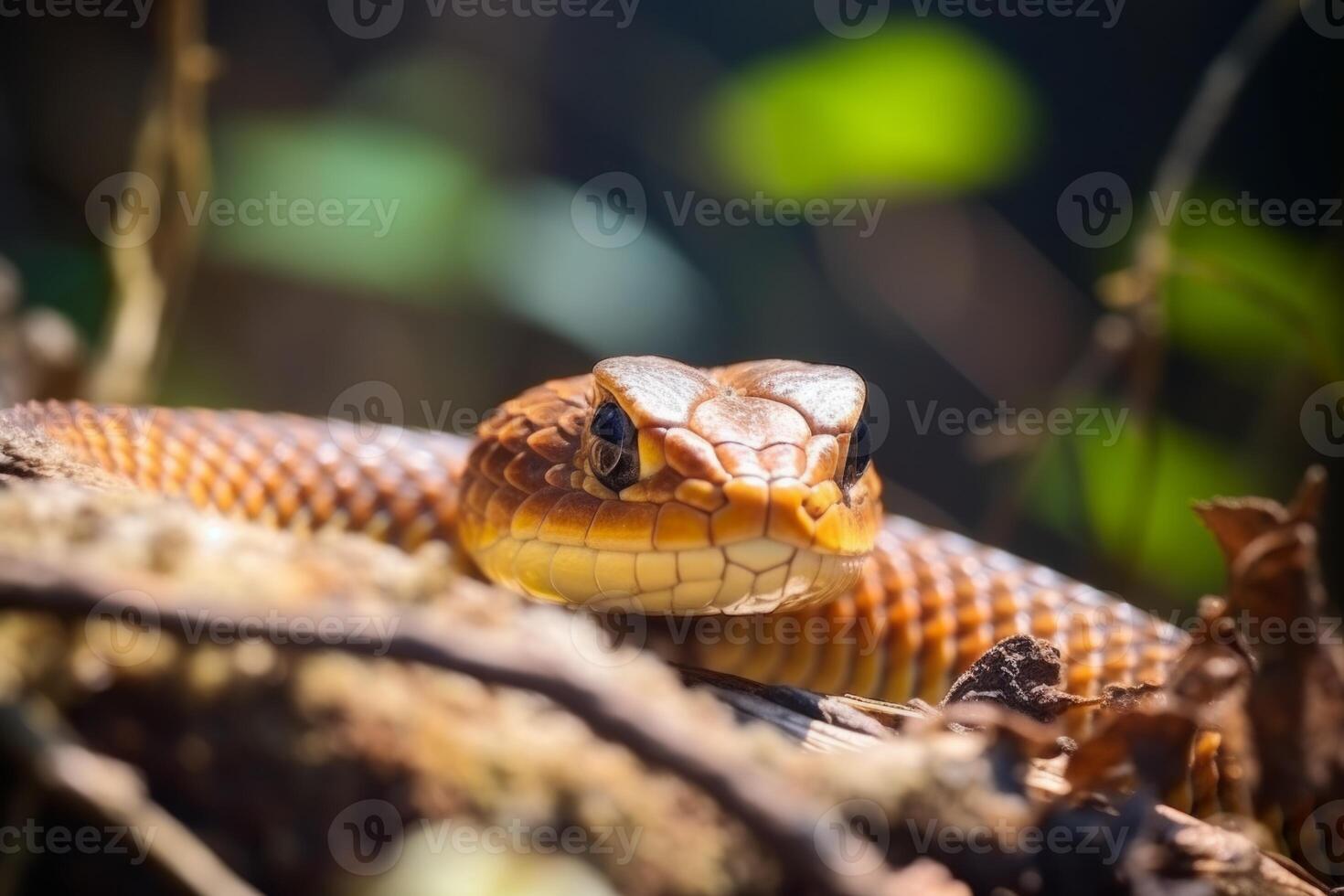 Colorful snake python cobra viper forest hiding waiting for prey ...