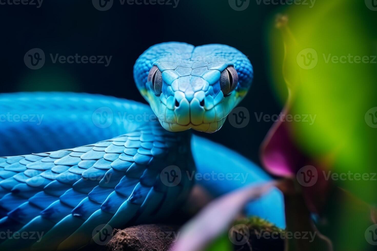 Colorful snake python cobra viper forest hiding waiting for prey ...