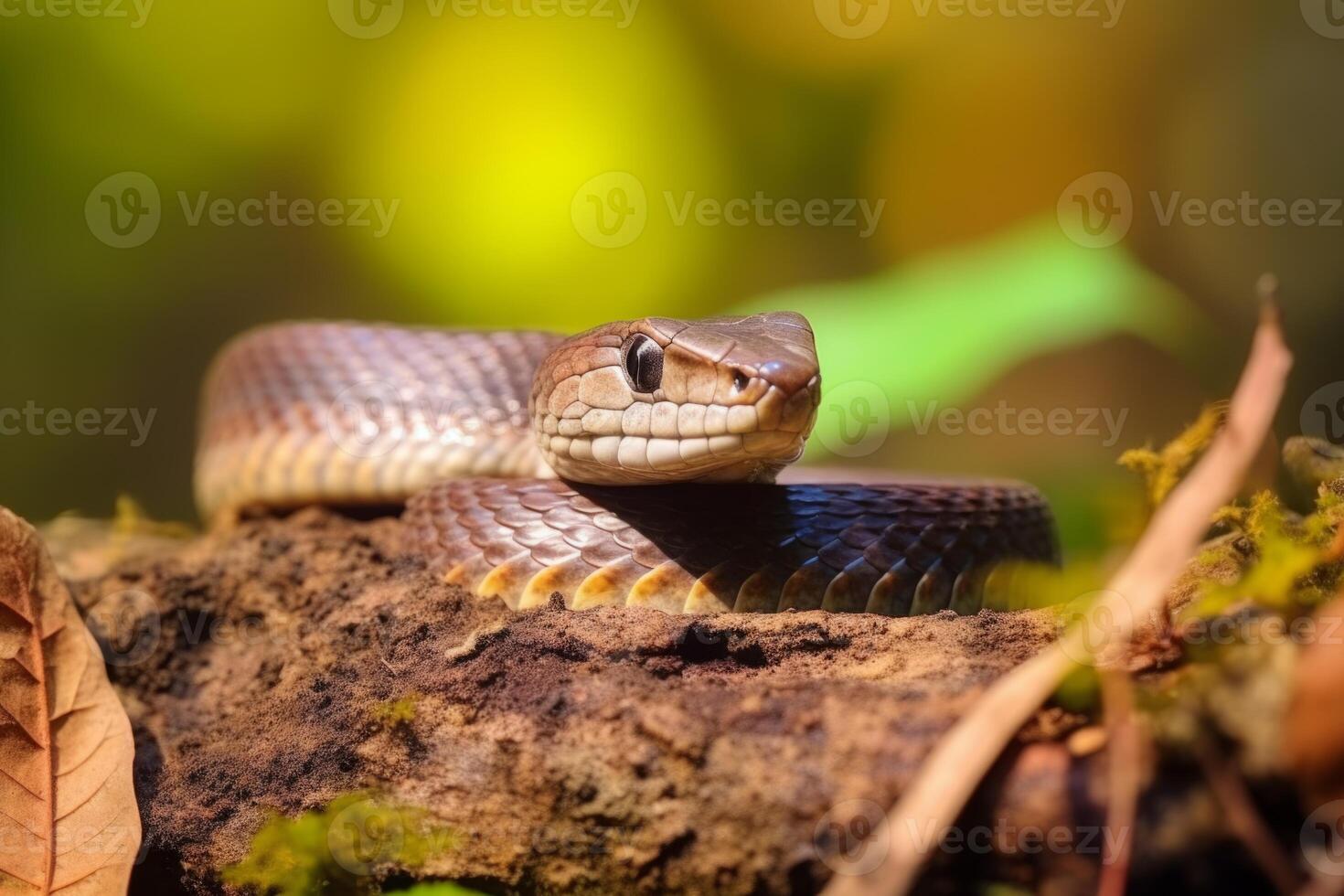 Colorful snake python cobra viper forest hiding waiting for prey ...