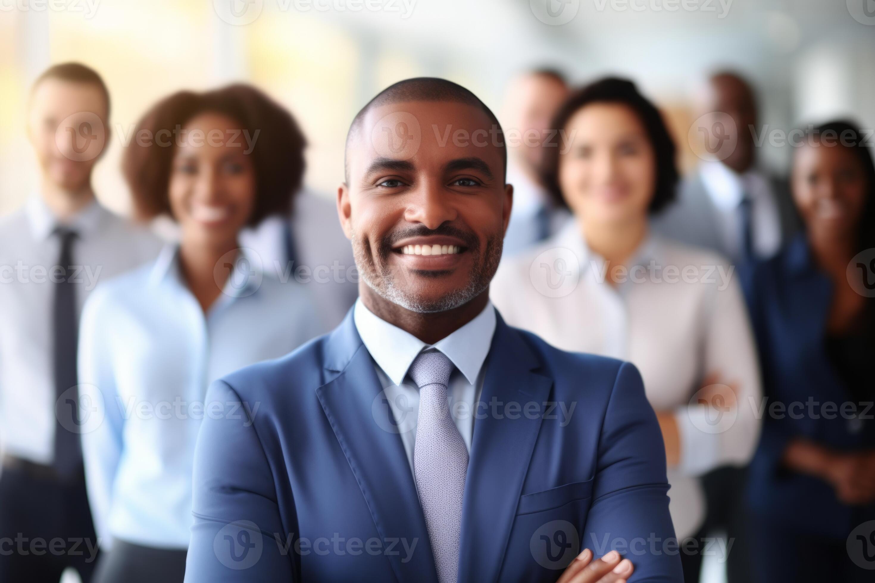 Diverse team posing in front of office building company advertising ad marketing hr employees ...