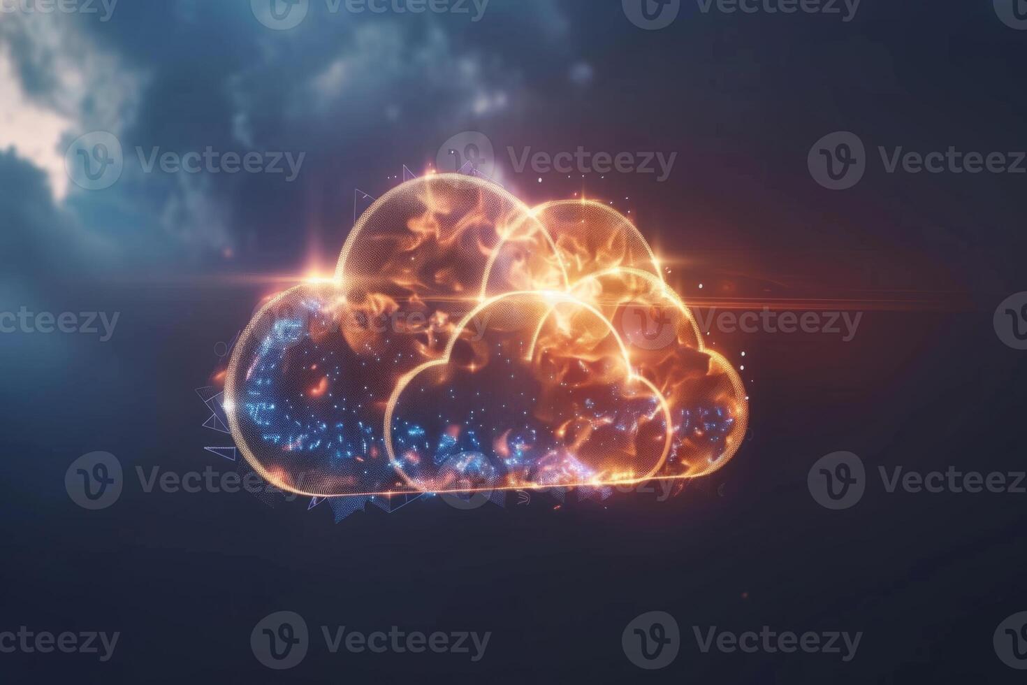 Cloud Computing Network Safe Encrypted Storage Personal Data Protection Verified Technology